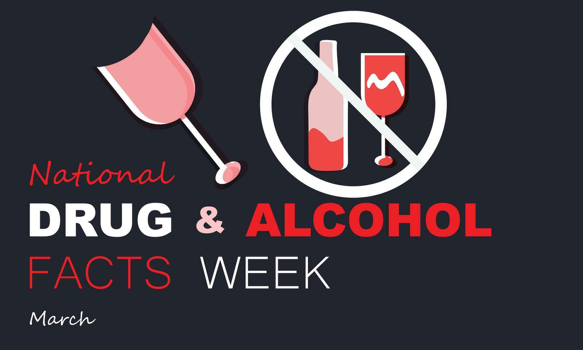 National drug and alcohol facts week. background, banner, card, poster, template. Vector ...