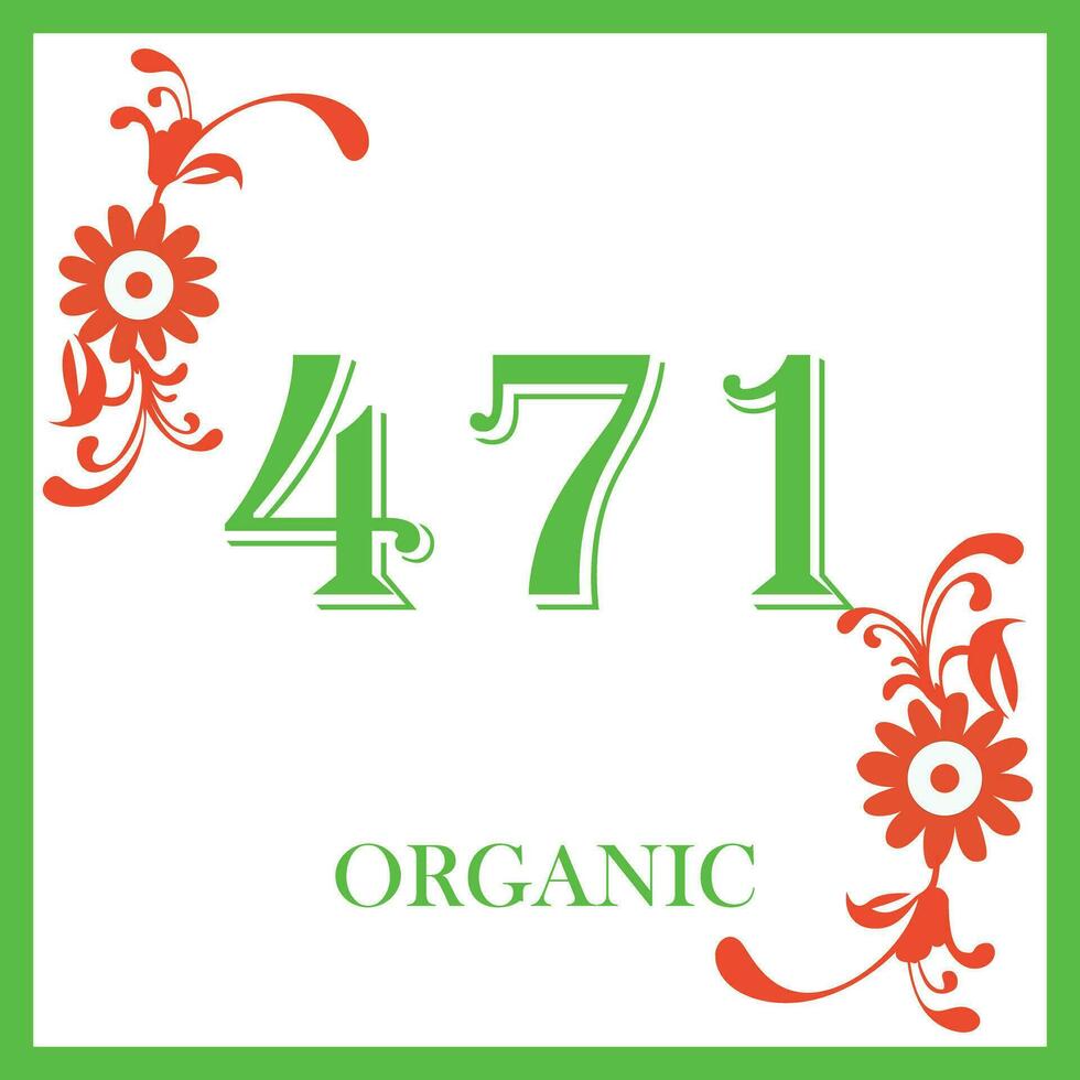 Leaf Organic Design With Number 471 28210039 Vector Art at Vecteezy