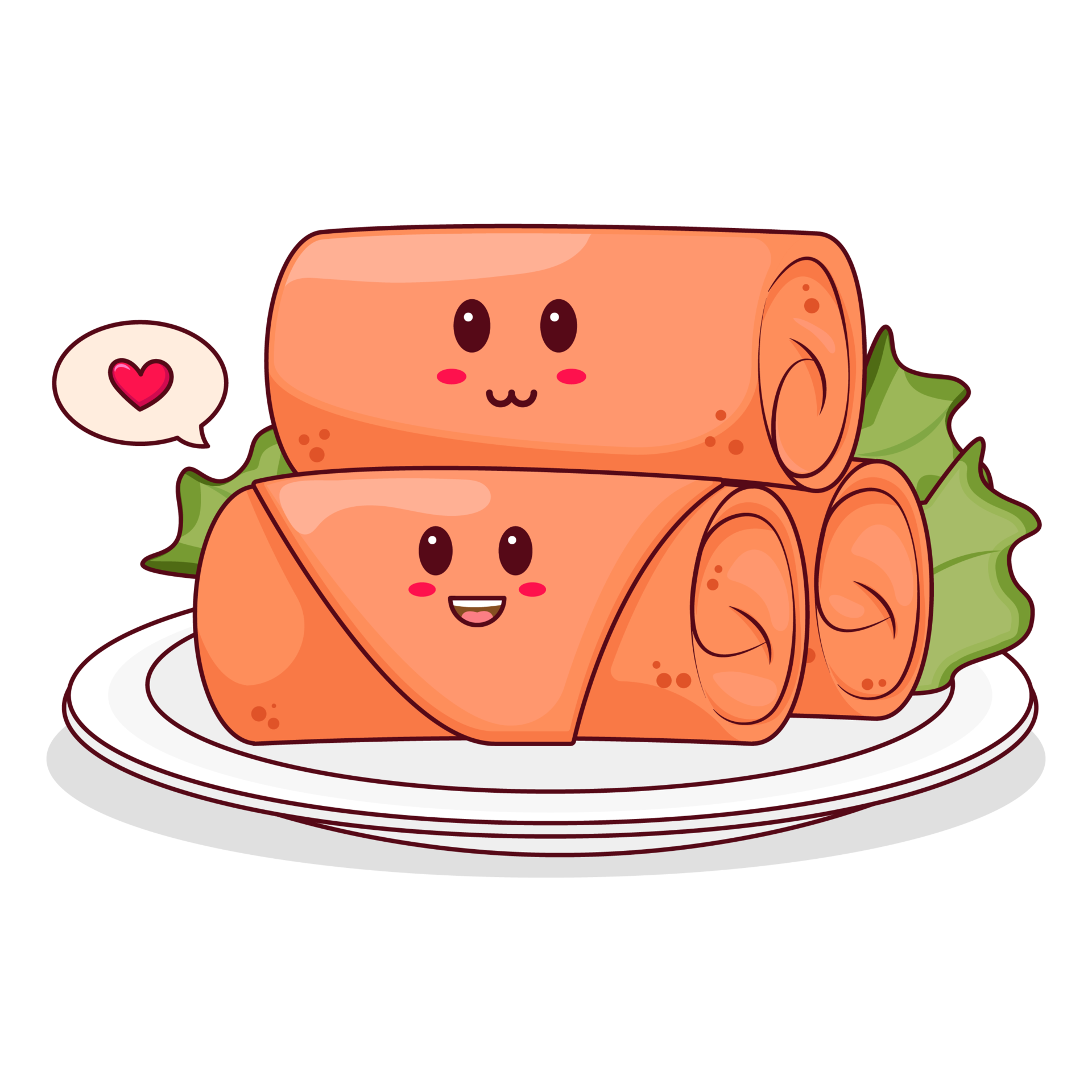 Cute Spring Rolls Cartoon Character 28211950 Png