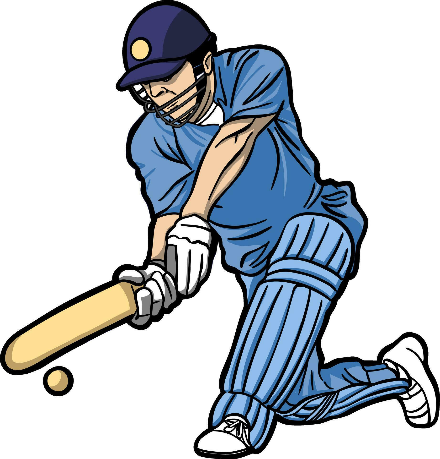 Cricket Player Batting Action Clipart 28213023 Vector Art At Vecteezy