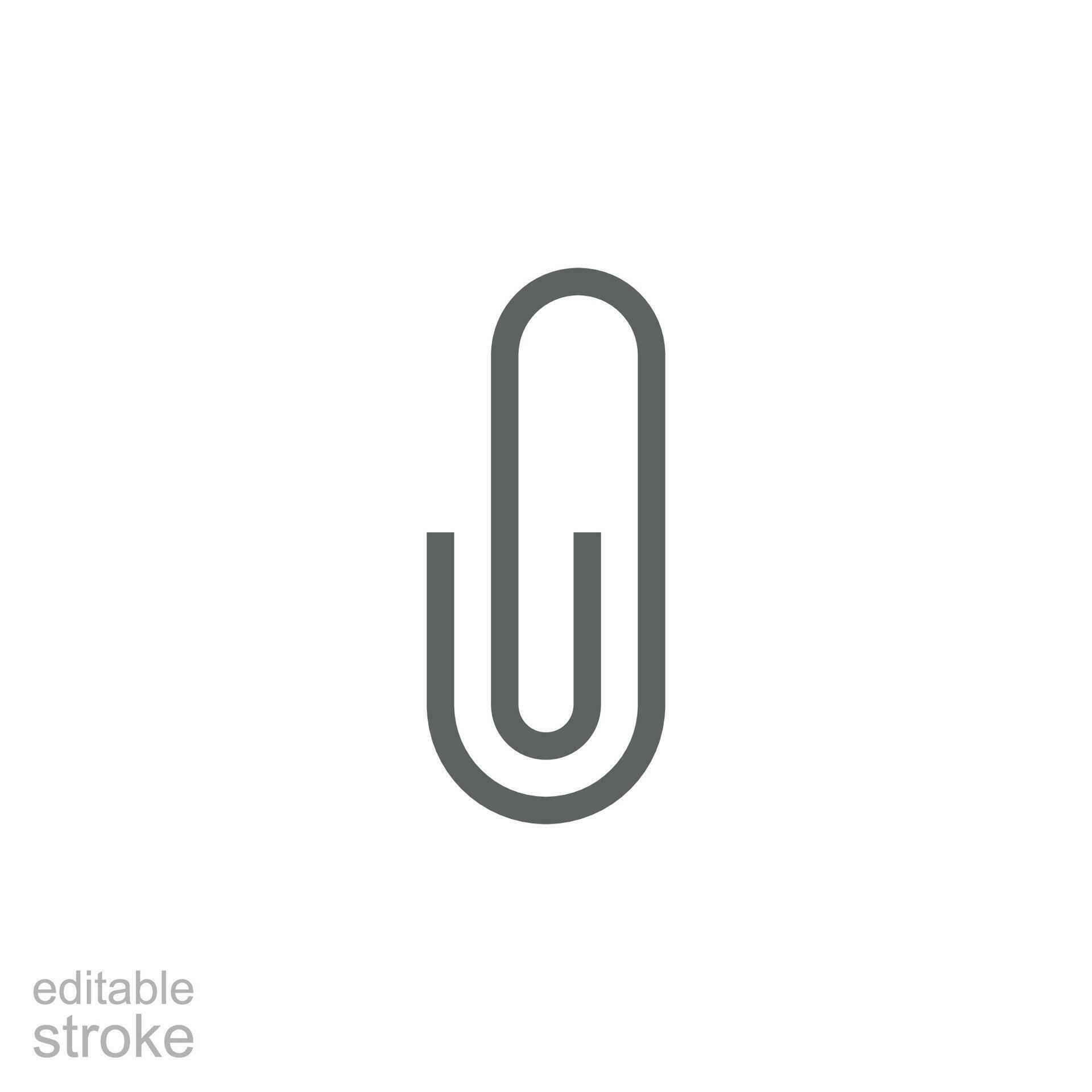 Paper Clip Icon Simple Outline Style Paperclip Attach Document Clip Staple Fastener Page