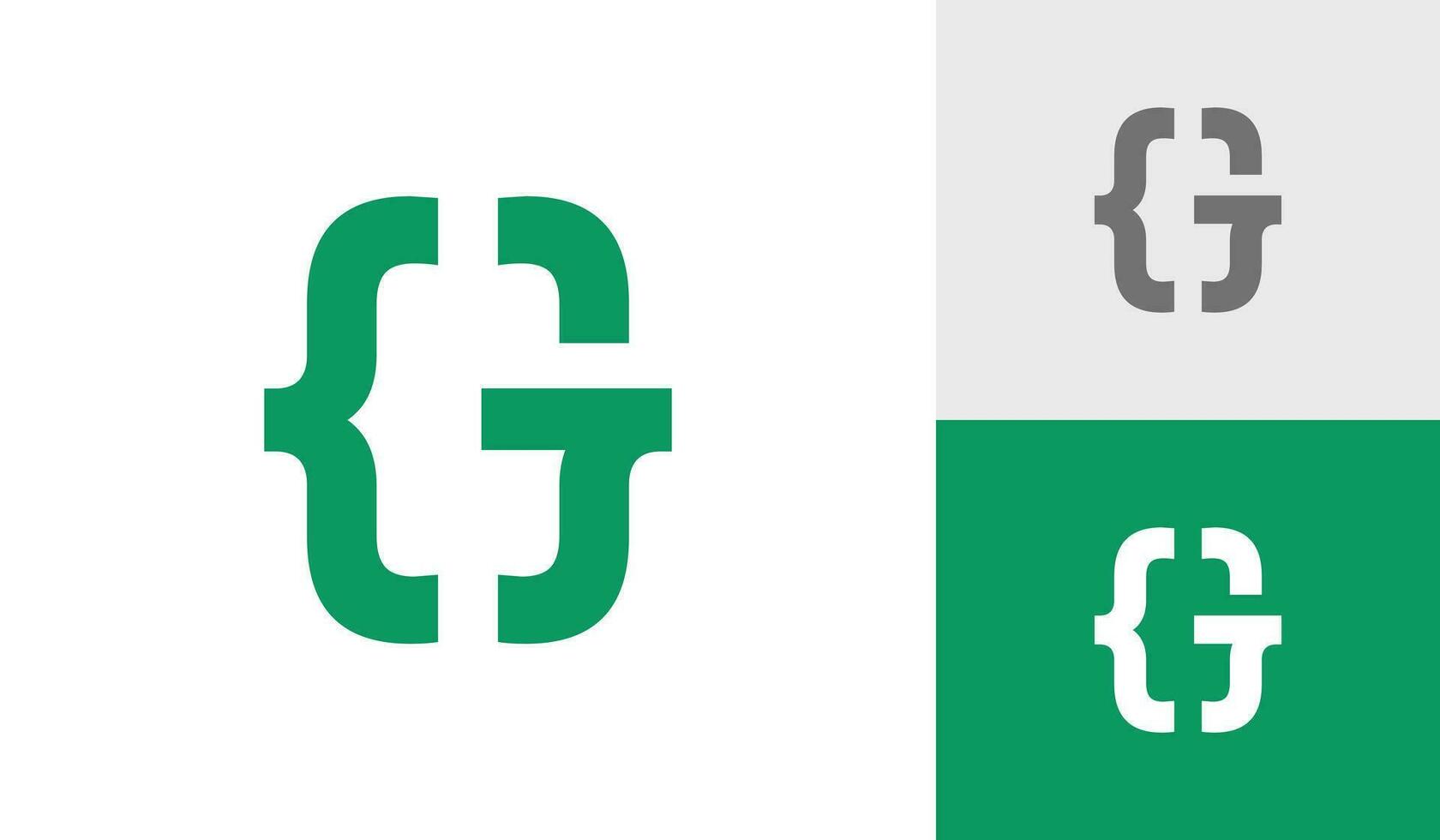 Coding logo design with letter G initial for programmer 28214031 Vector ...