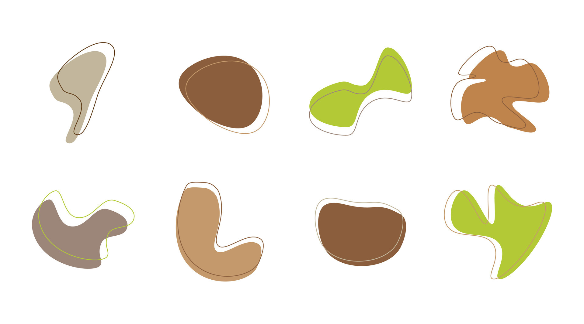 Collection Of Simple Random Liquid Shape With Line Decoration Abstract Organic Blob Shape With