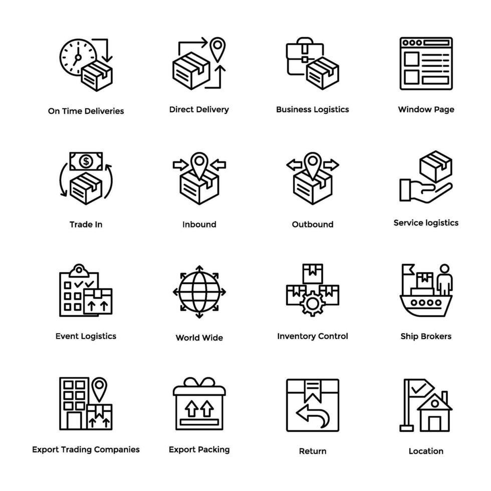 Logistic Delivery Line Vector Icons Set 28218273 Vector Art at Vecteezy Logistic Delivery Line Vector Icons Set 28218273 Vector Art at Vecteezy