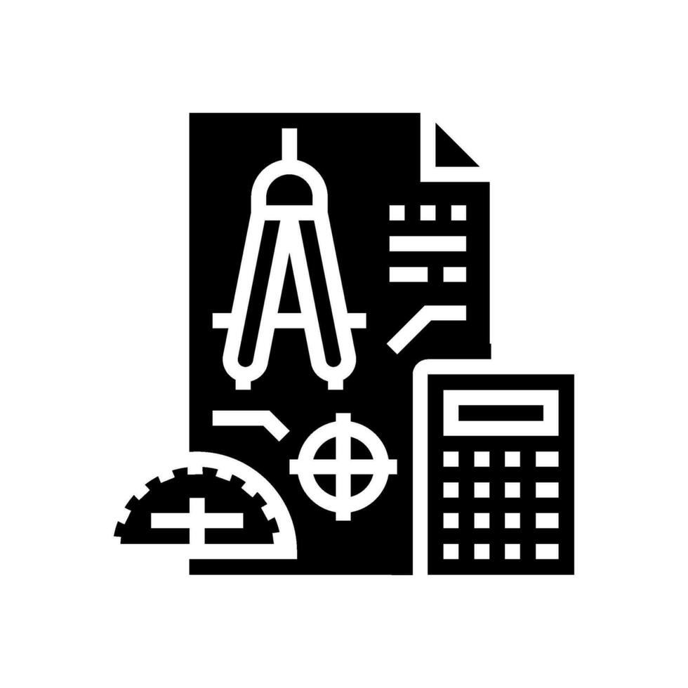 precision drafting architectural drafter glyph icon vector illustration ...
