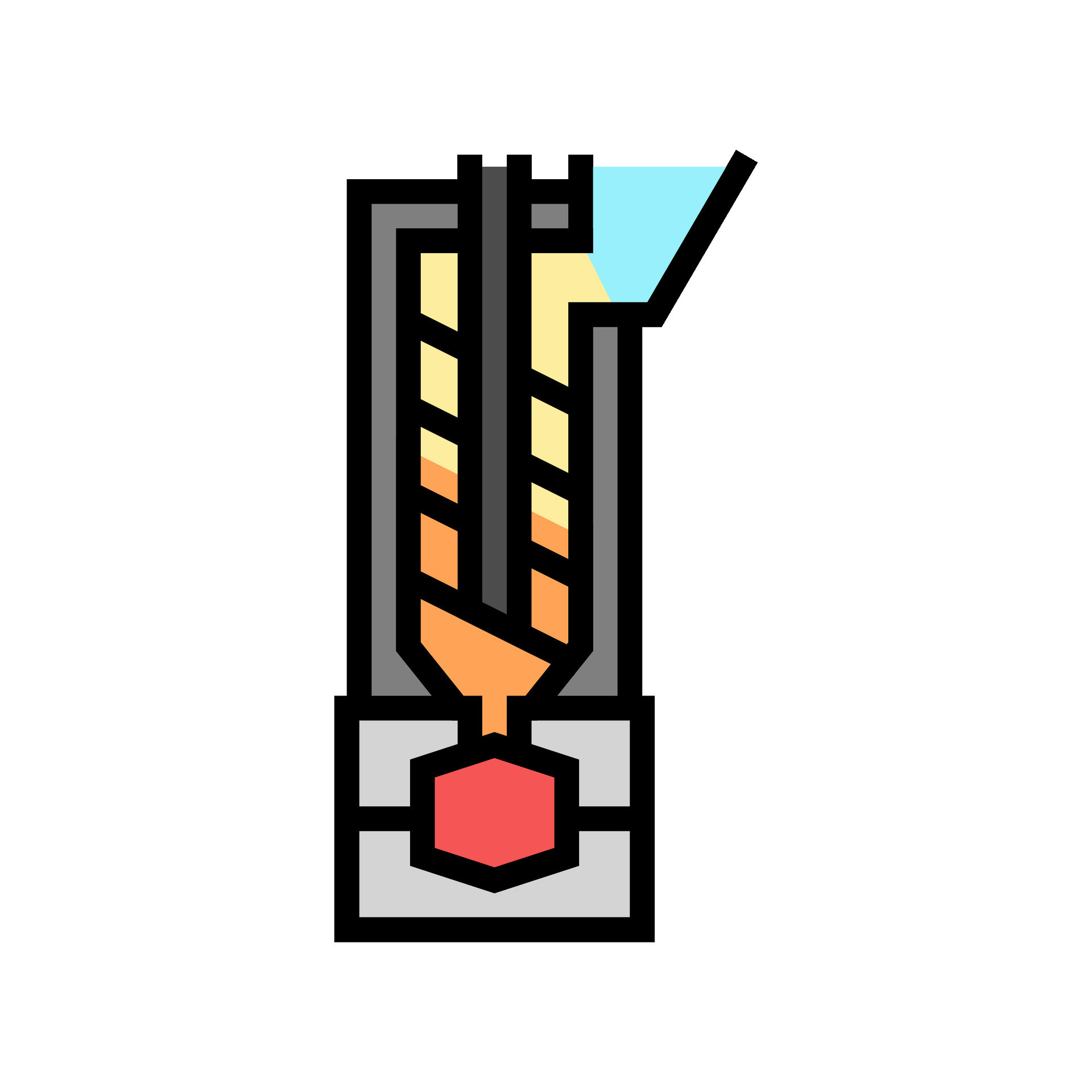 Injection Molding Materials Engineering Color Icon Vector Illustration
