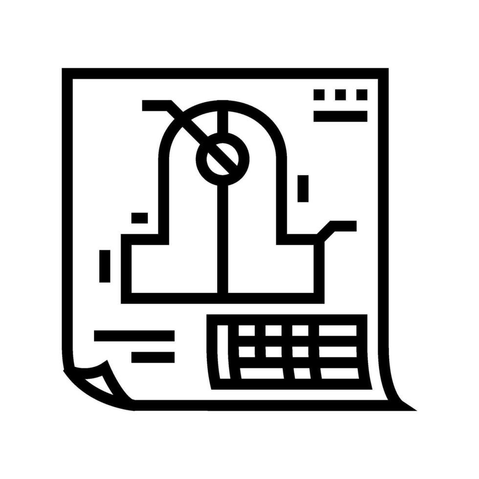 technical drawings architectural drafter line icon vector illustration ...