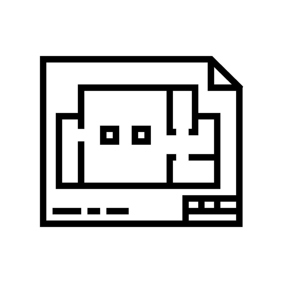 floor plans architectural drafter line icon vector illustration ...