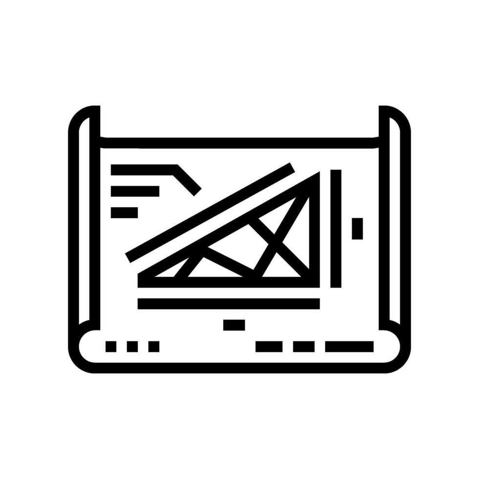 structural drafting architectural drafter line icon vector illustration ...