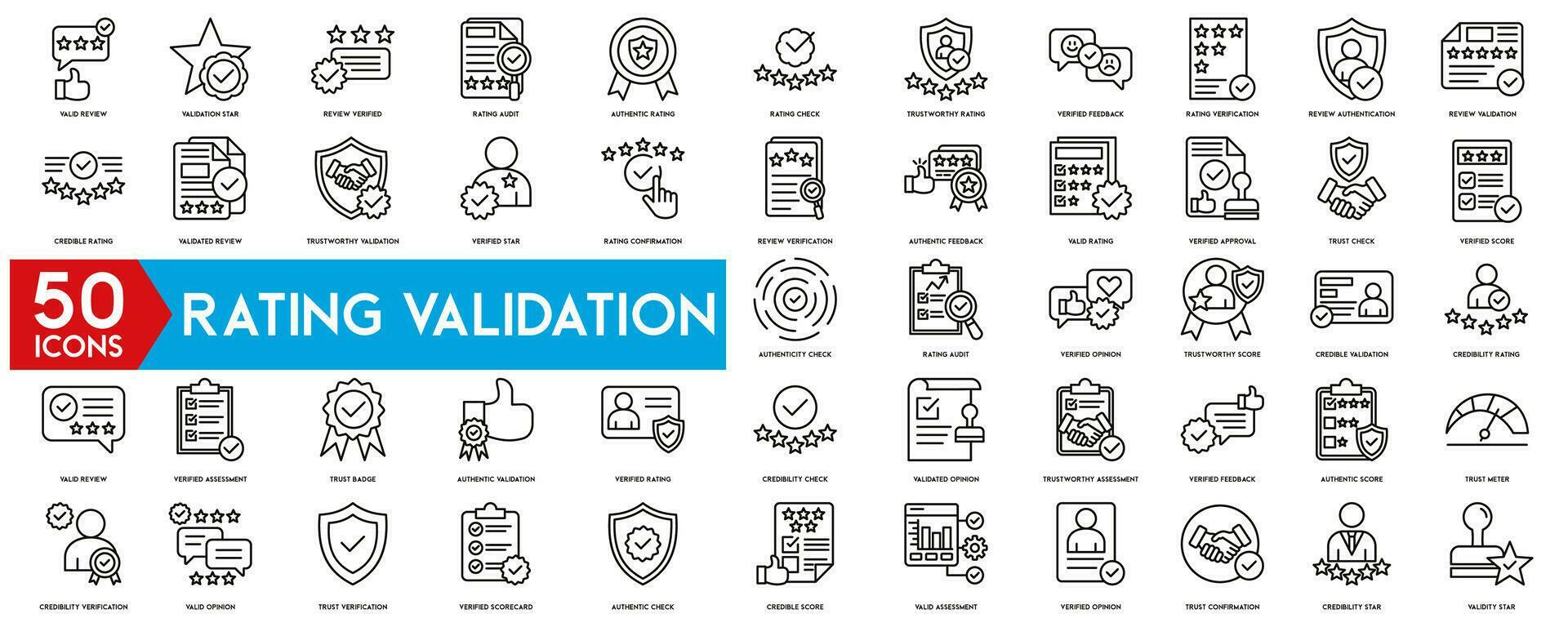 Rating Validation icon set as conversation, checklist, choice ...