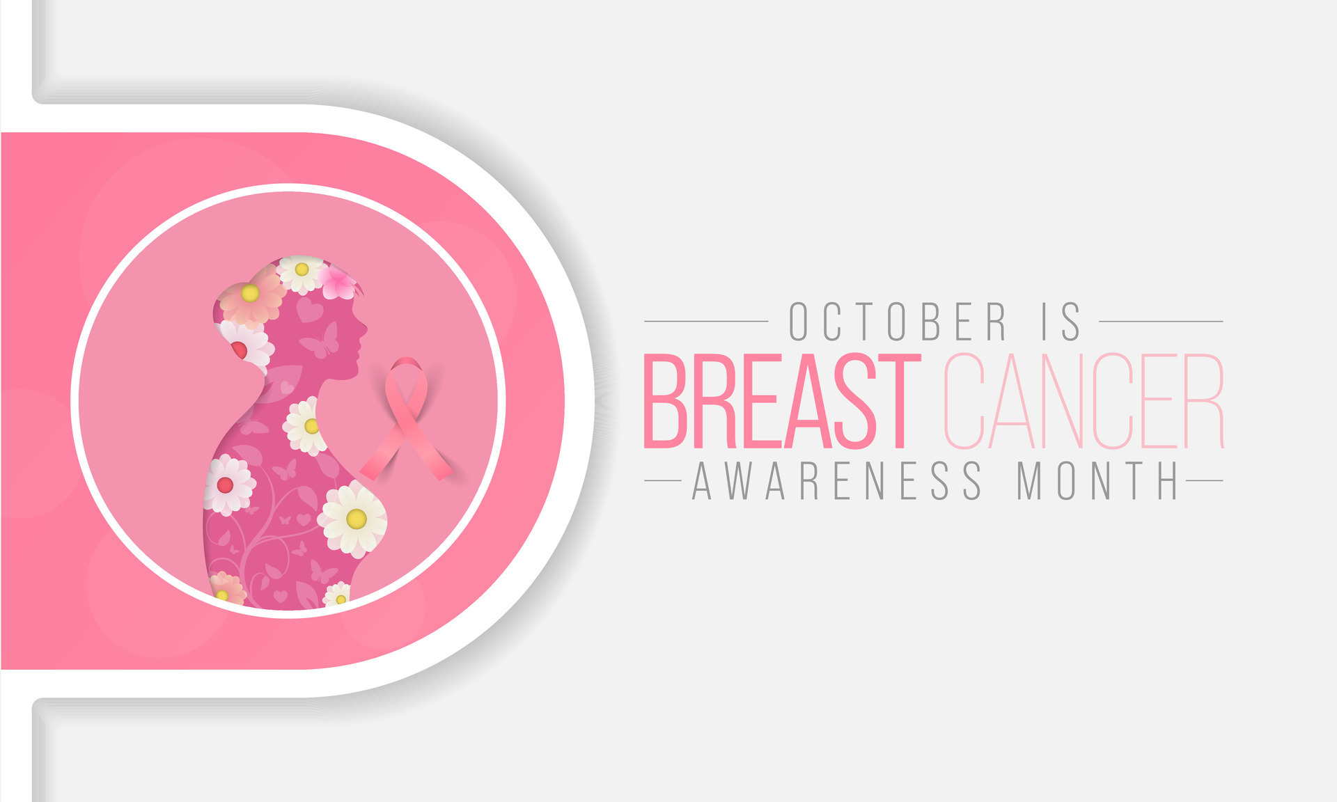 Breast Cancer Awareness Month Vector Illustration Soft Pink Ribbon And
