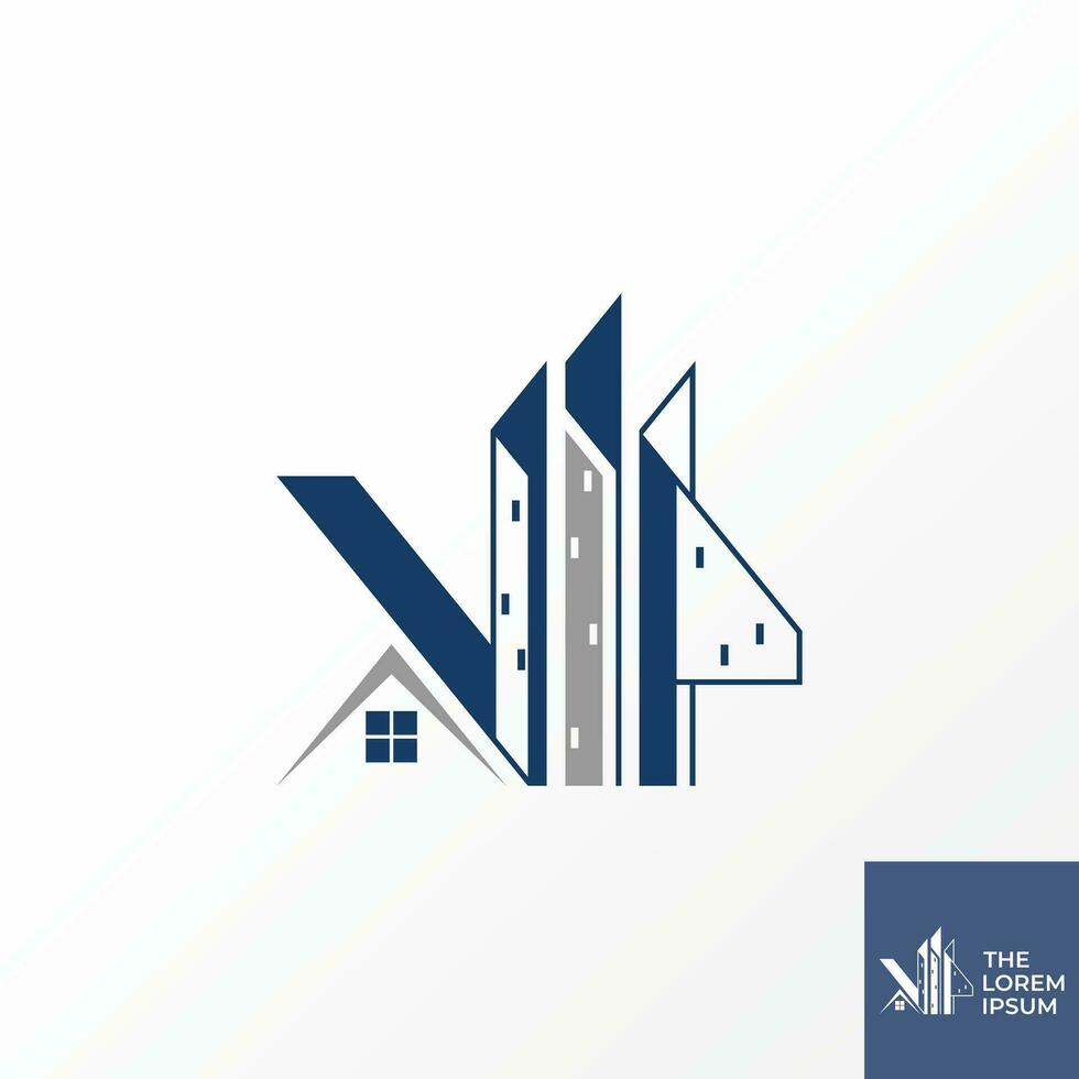 Logo design graphic concept creative abstract premium vector stock letter initial VIP font with ...