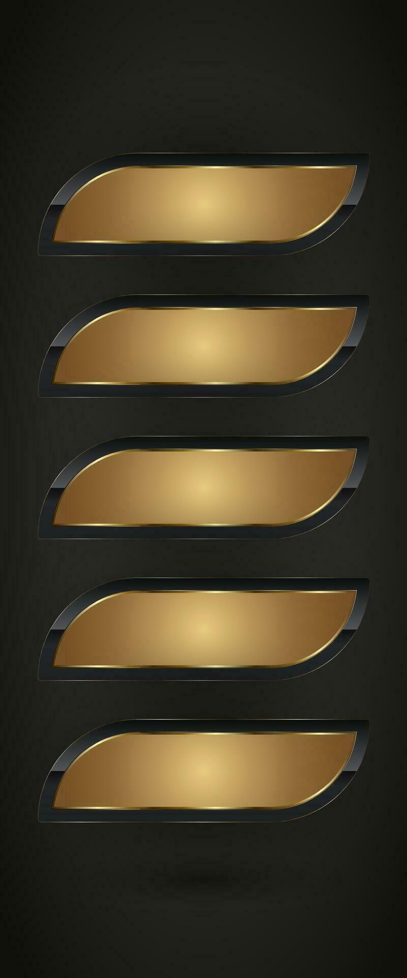 SET of five Luxury and Premium buttons, banners, and steel vector ...