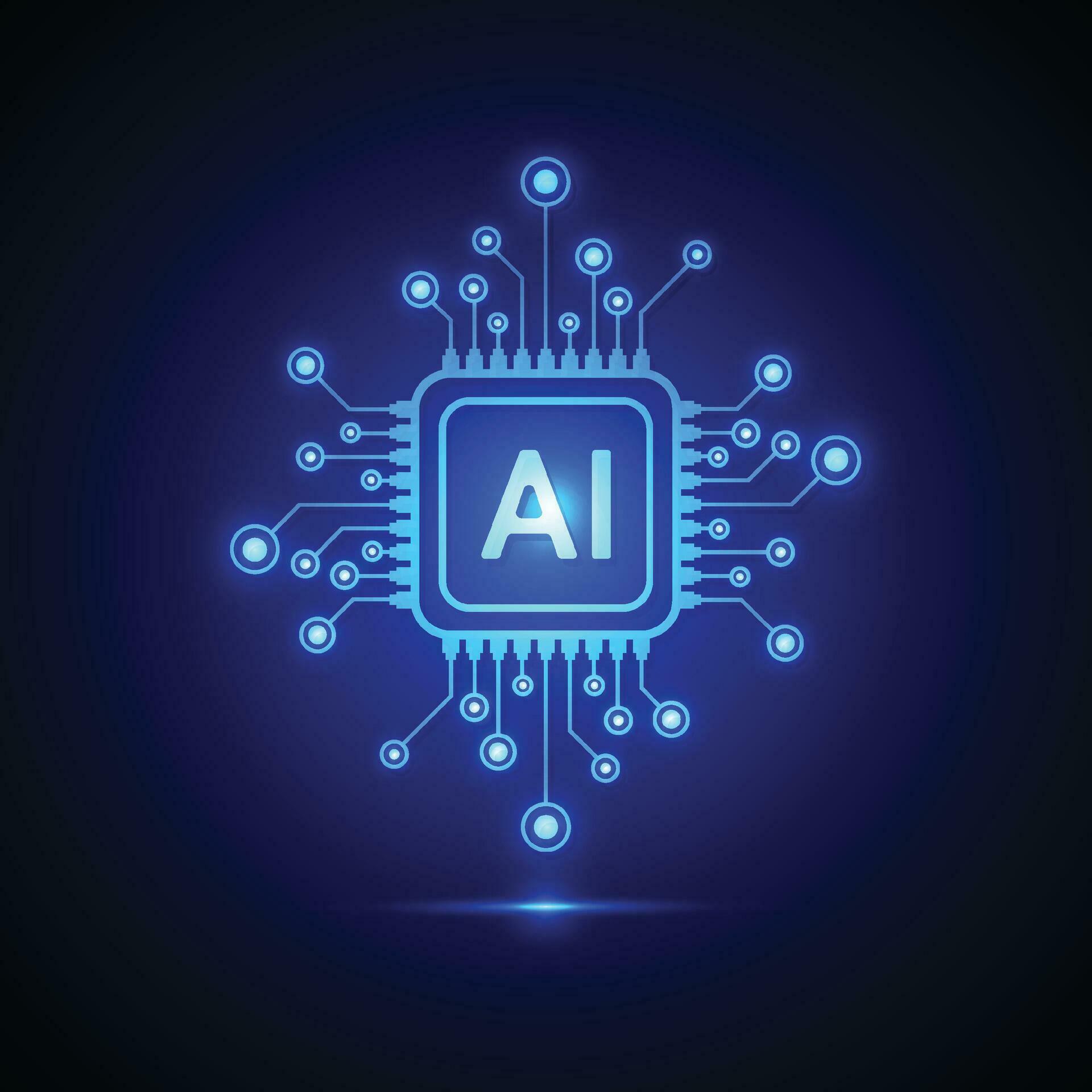 Artificial intelligence circuit line style. Machine learning design ...