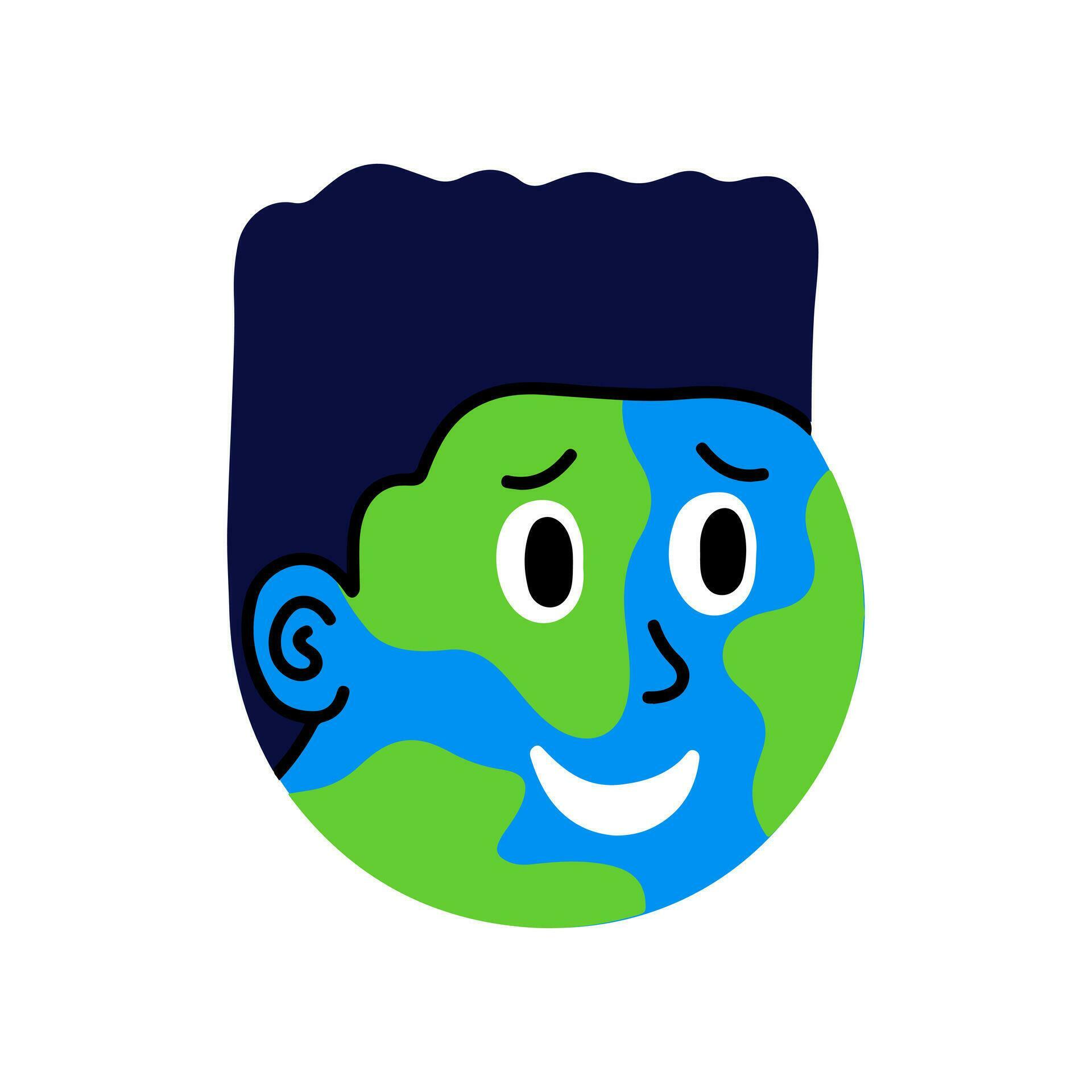 Earth emoji laugh - happy emoticon - isolated vector illustration ...