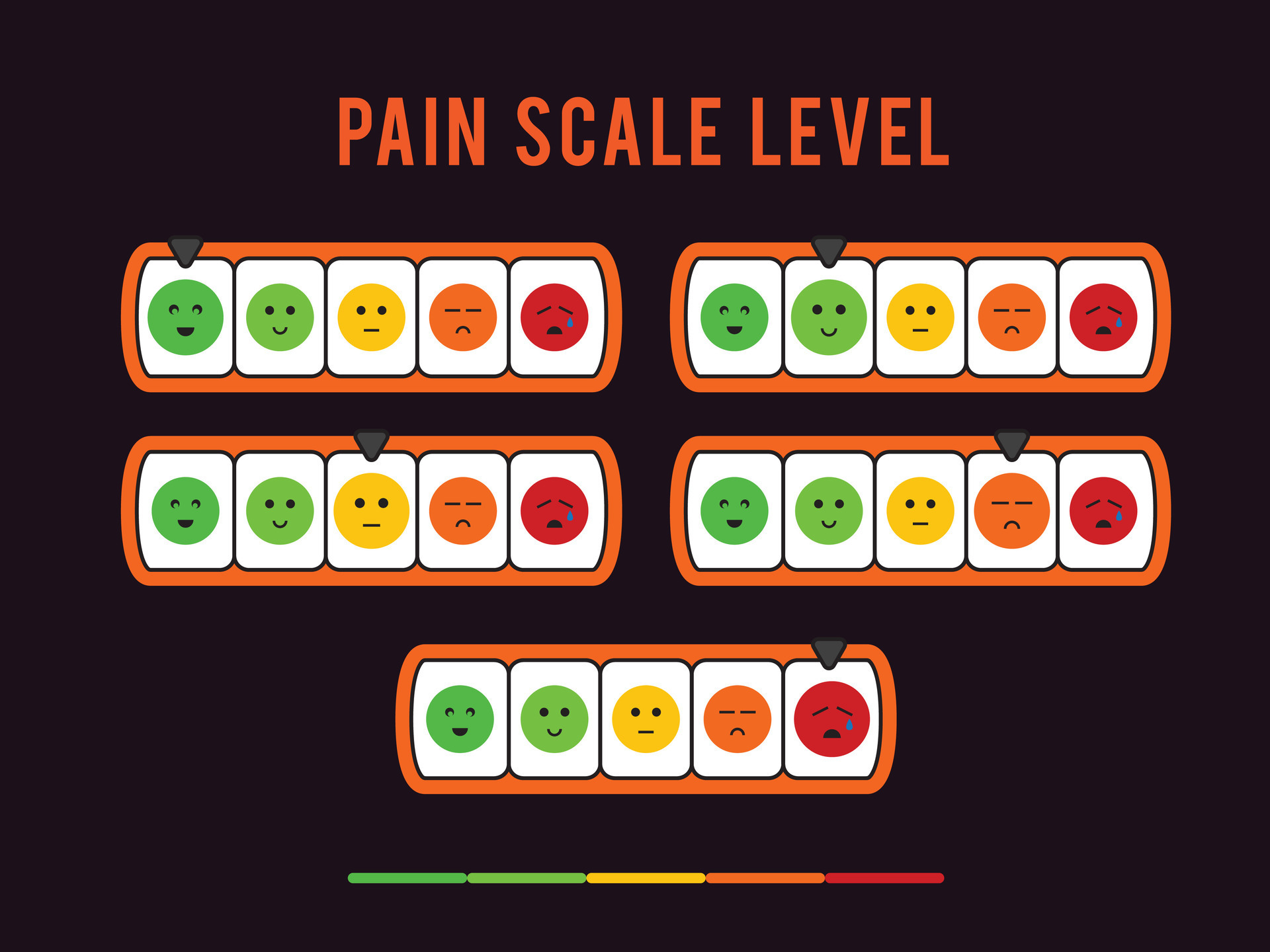 Pain measurement scale stress bright vector template. scale chart ... Pain measurement scale stress bright vector template. scale chart ...