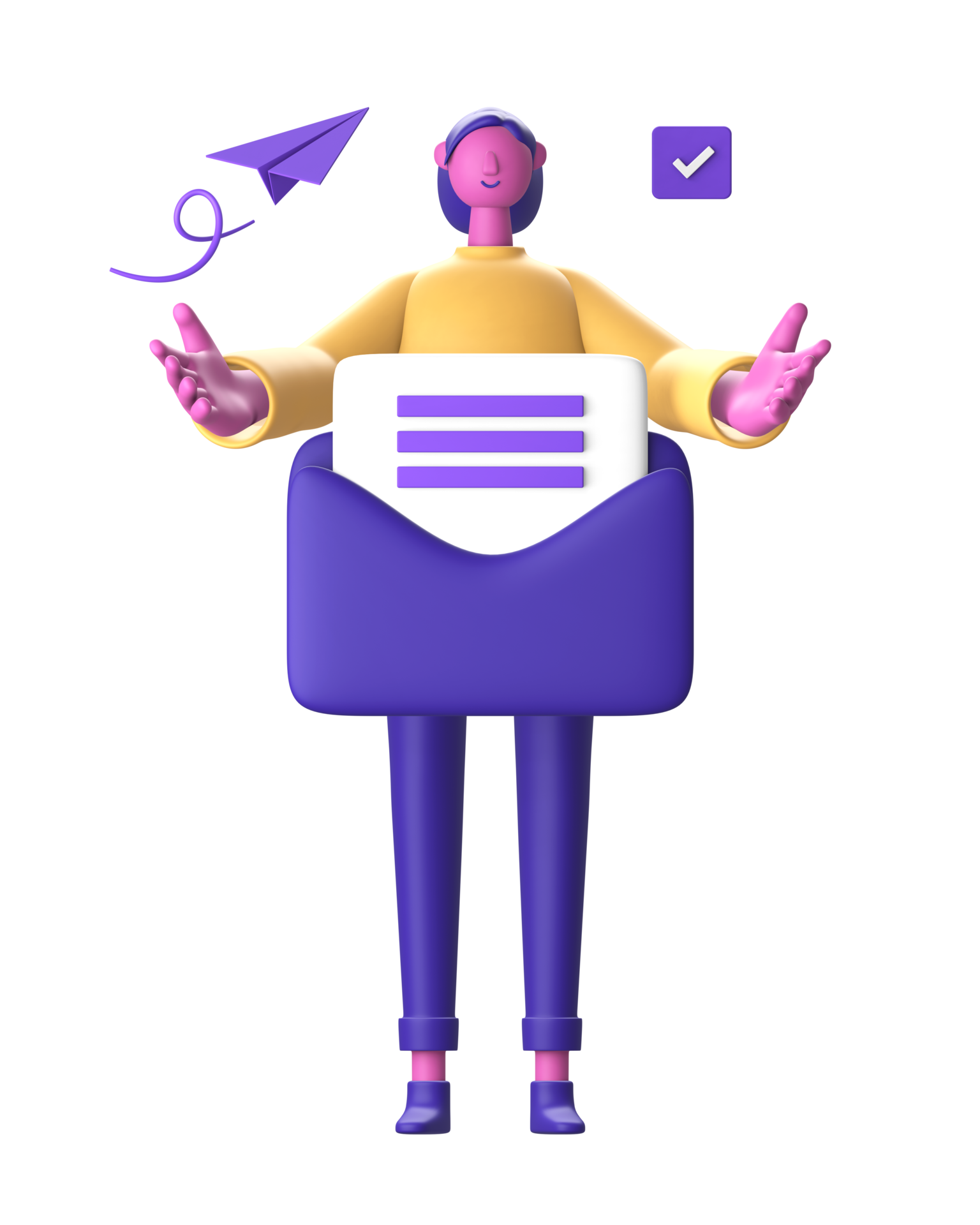 3d Character With Mail Or Email For Ui Ux Web Mobile Apps Social Media