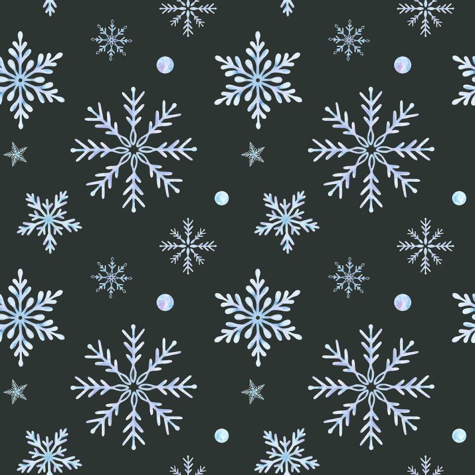 Snowflakes. Watercolor seamless pattern. Decorative winter background ... Snowflakes. Watercolor seamless pattern. Decorative winter background ...