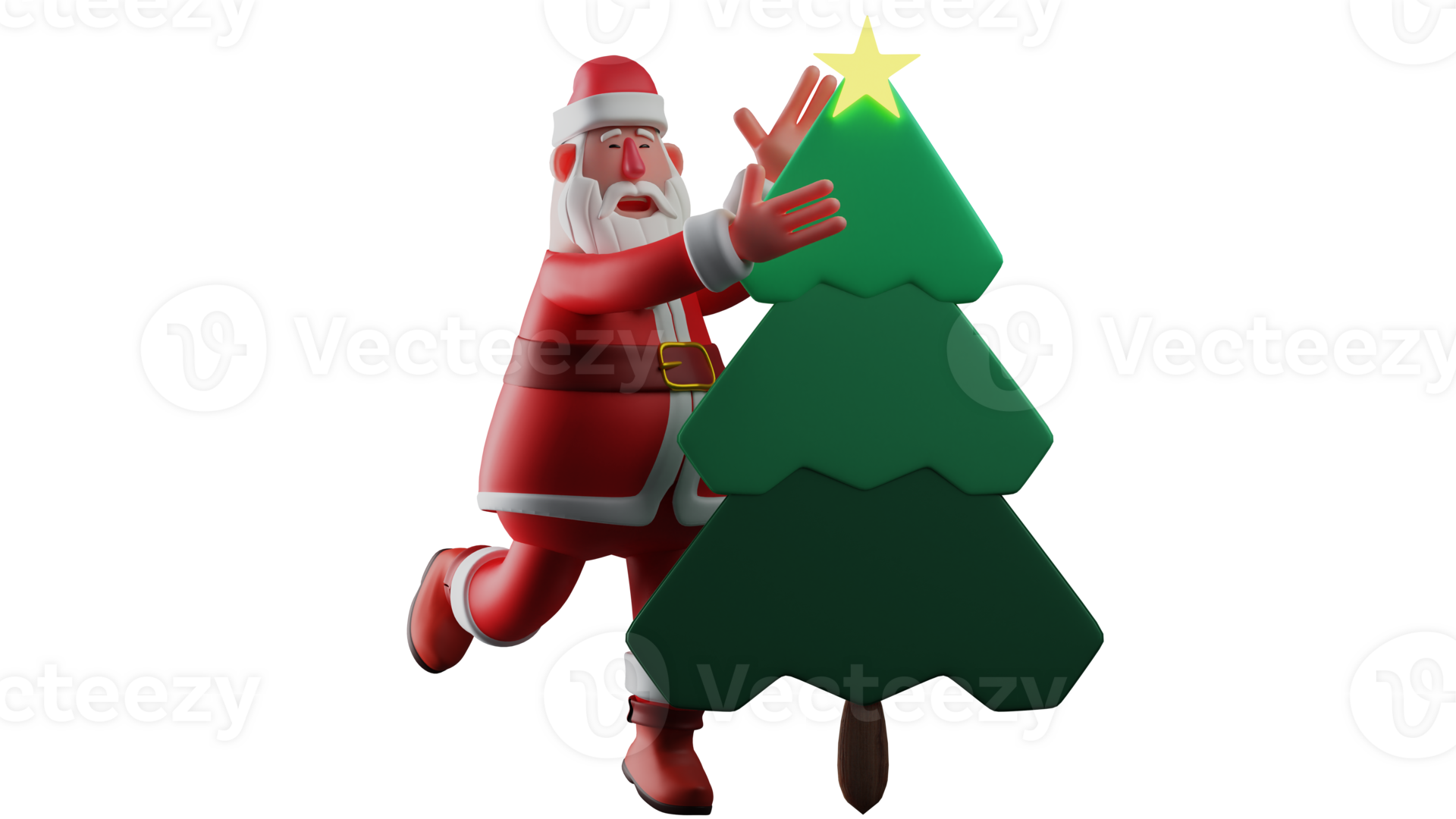 3D illustration. Happy Santa Claus 3D Cartoon Character. Santa Claus ... 3D illustration. Happy Santa Claus 3D Cartoon Character. Santa Claus ...