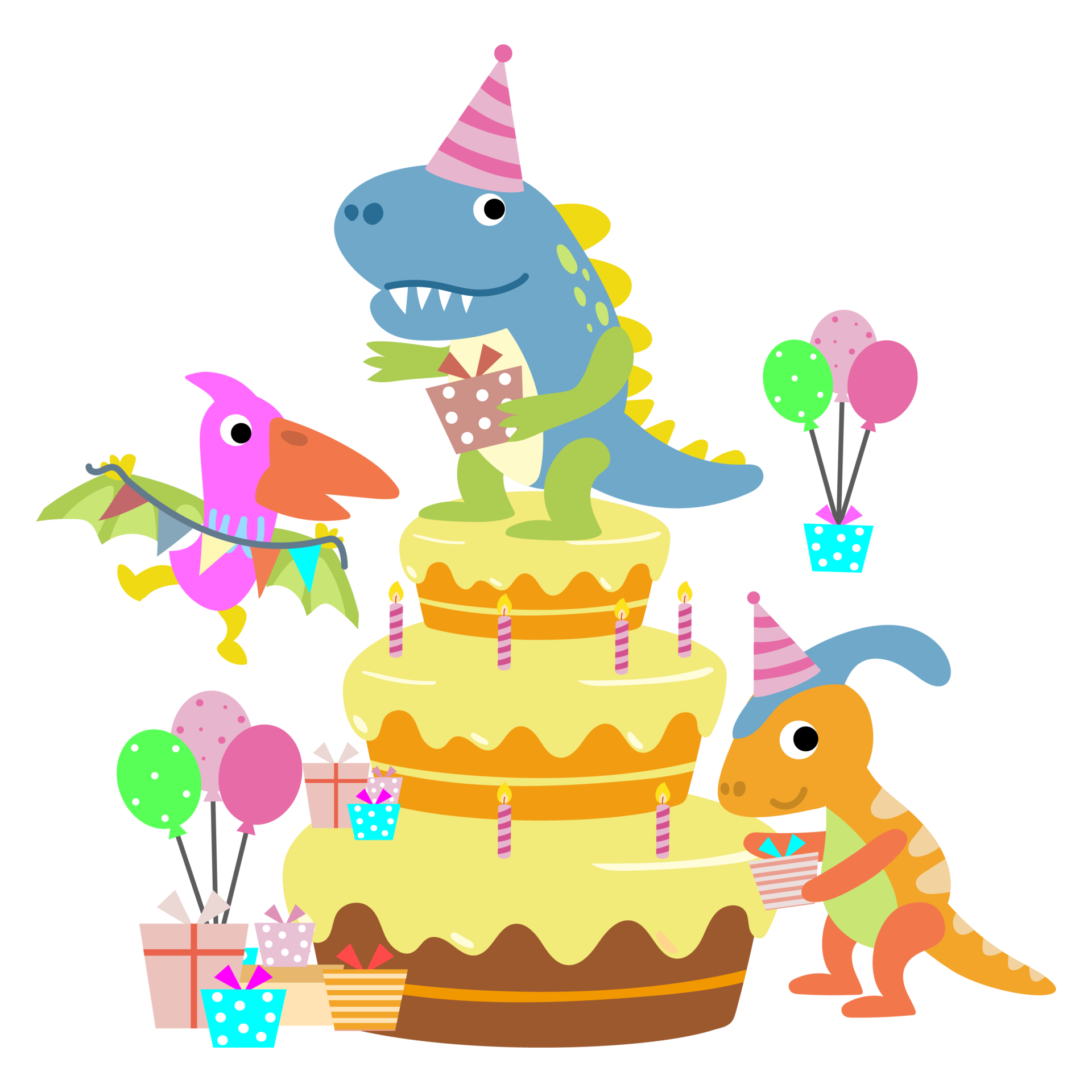 Happy Birthday Dinosaur party cake. happy dino clipart 28243351 PNG