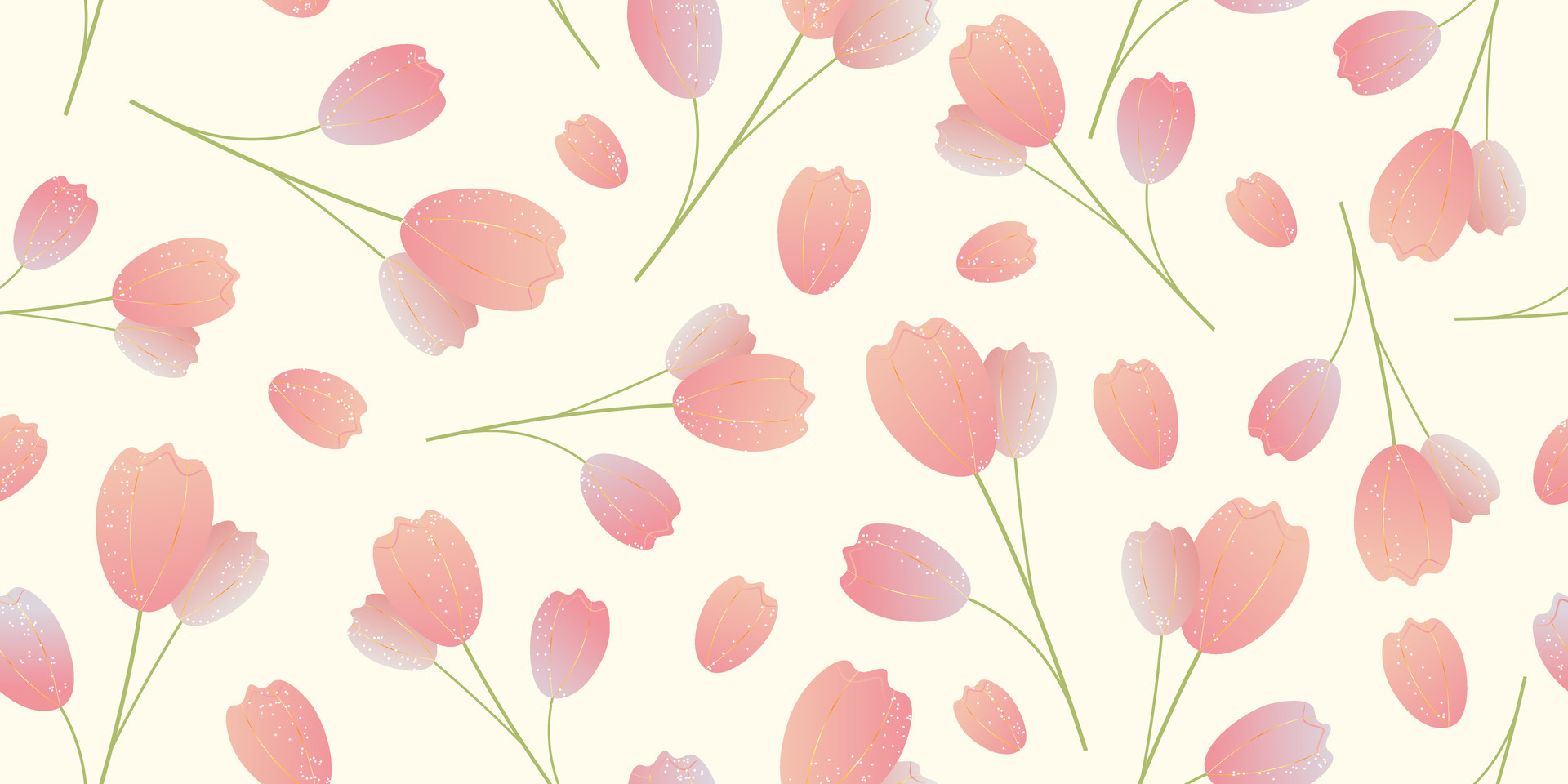 tulip flower wallpaper. gradient nature flower pattern. white glitter ...