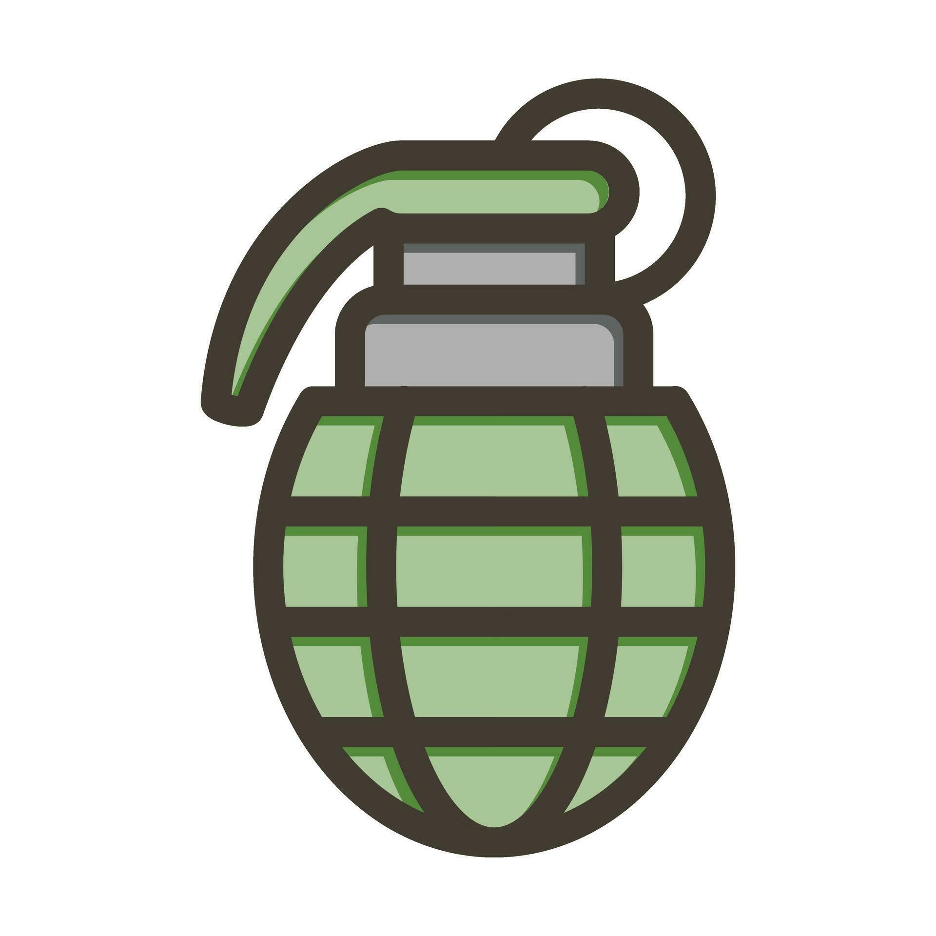 Grenade Vector Thick Line Filled Colors Icon For Personal And ...