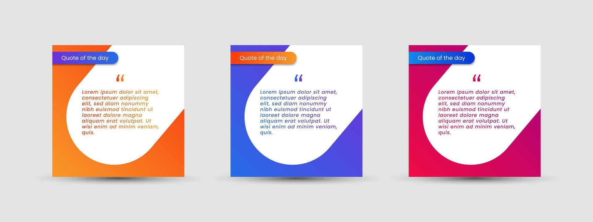 Set of Social Media Post Design Templates for Quotes. Quote Frame Blank ...