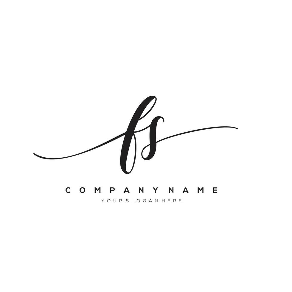 initial letter FS logo, flower handwriting logo design, vector logo for ... initial letter FS logo, flower handwriting logo design, vector logo for ...