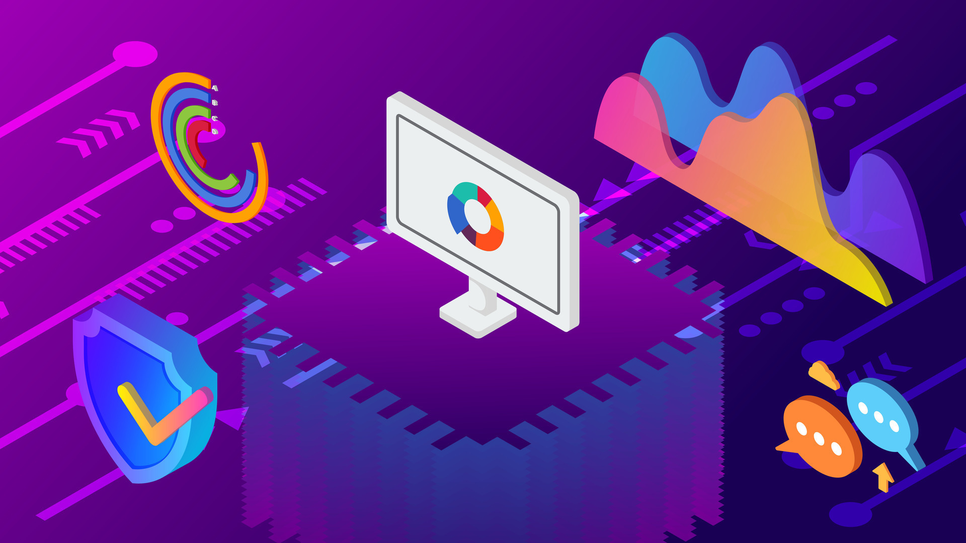 Data analysis diagrams and graphics. Data visualization concept. 3d ...