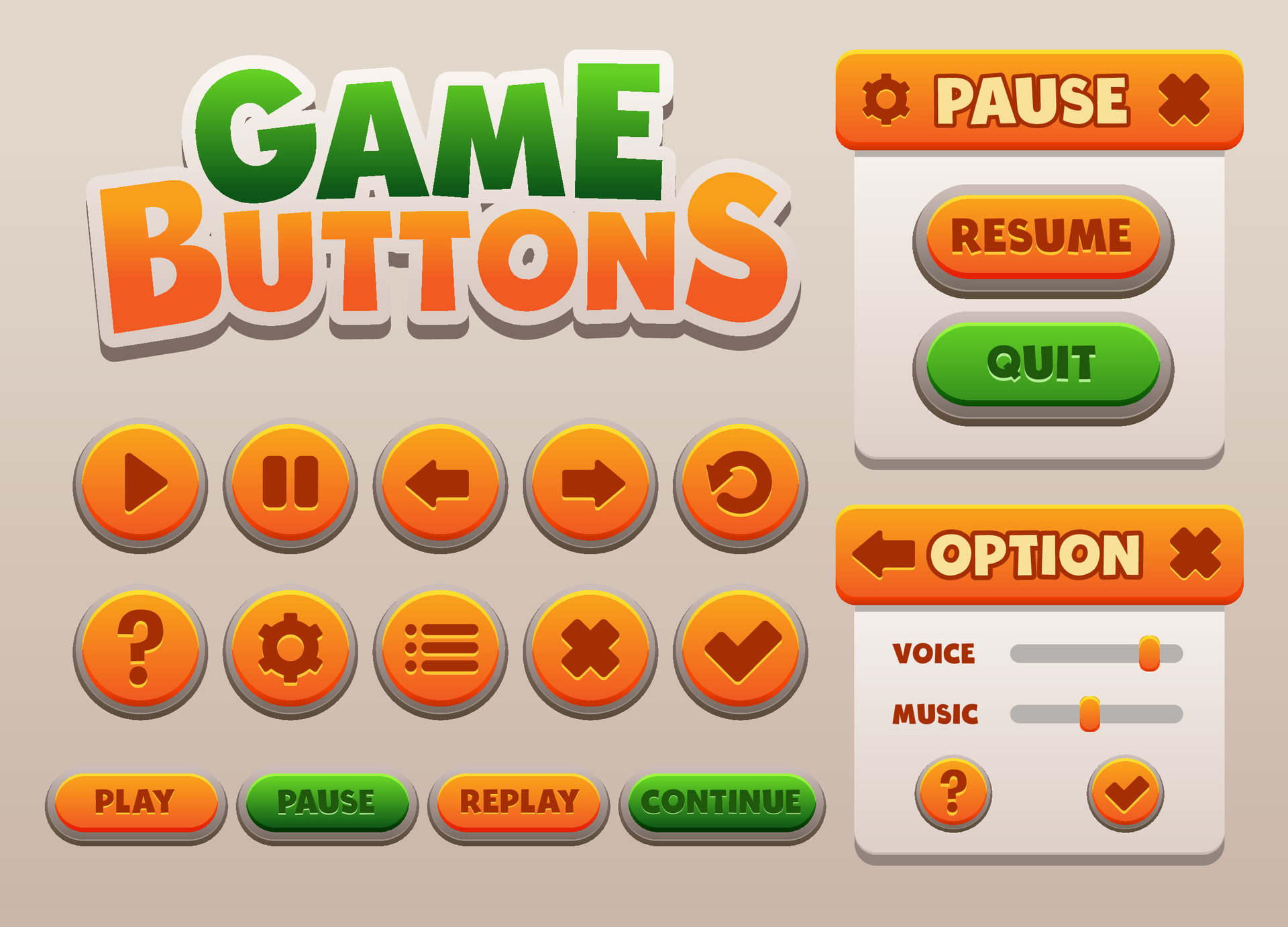 Set Of Game Ui Elements For Video Game Development 28250808 Vector Art