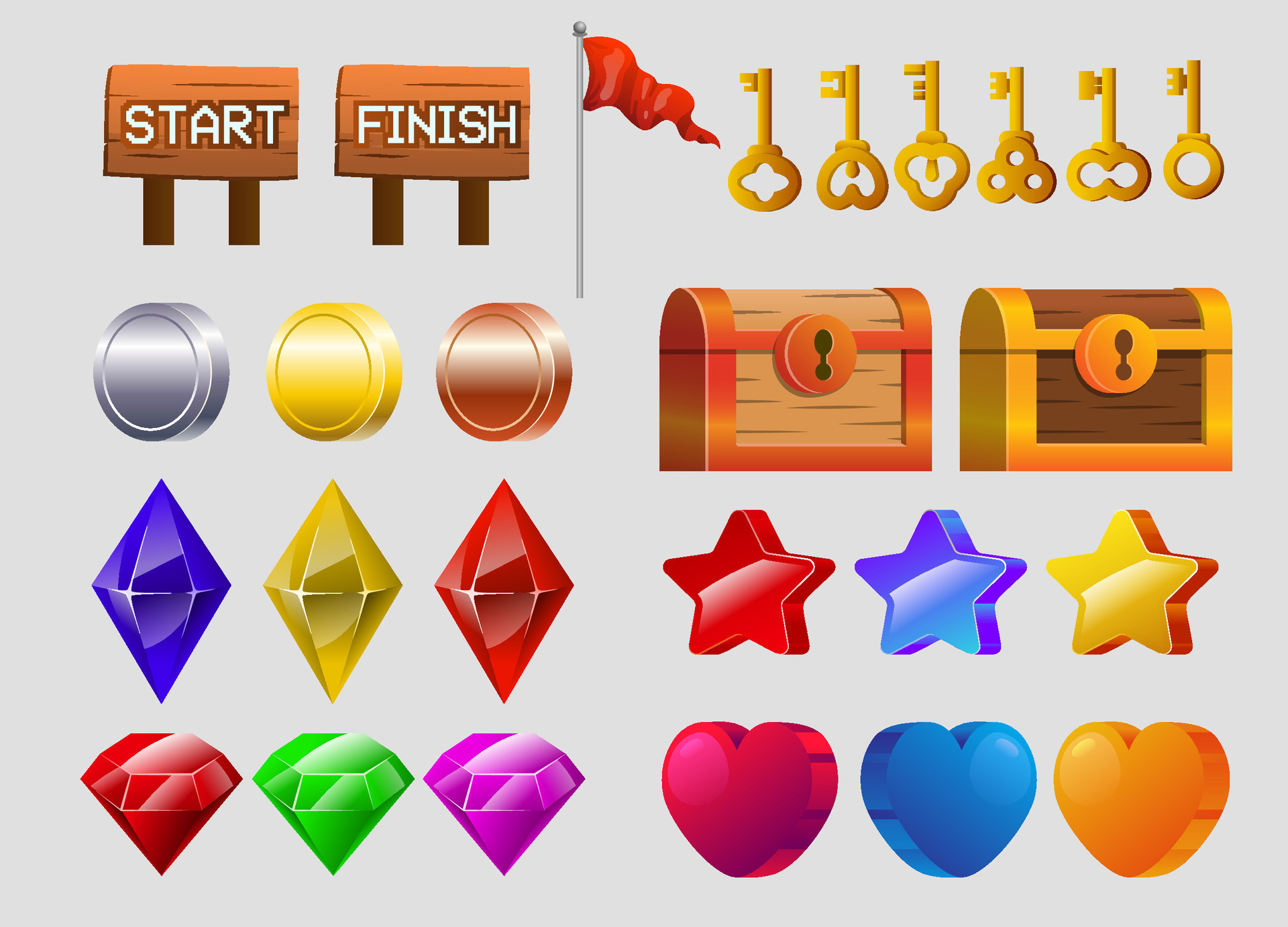 Collection of Isolated Vector Game Assets for Game Development 28250813 ...