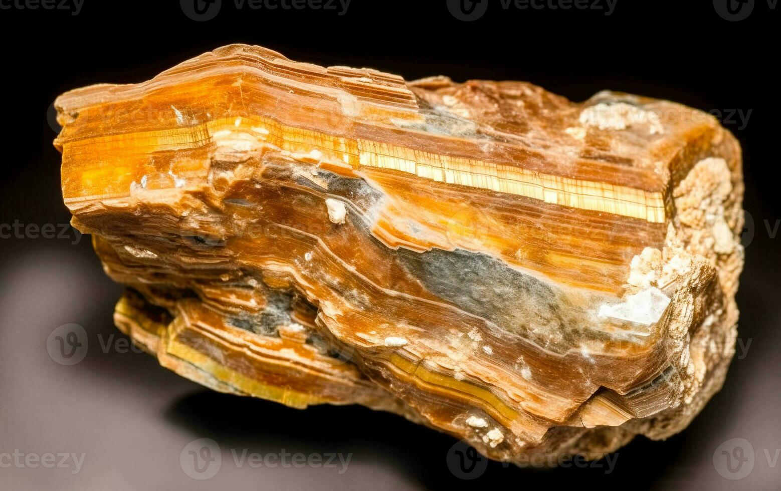 Wagnerite is rare precious natural geological stone on gradient background in low key, isolate ...