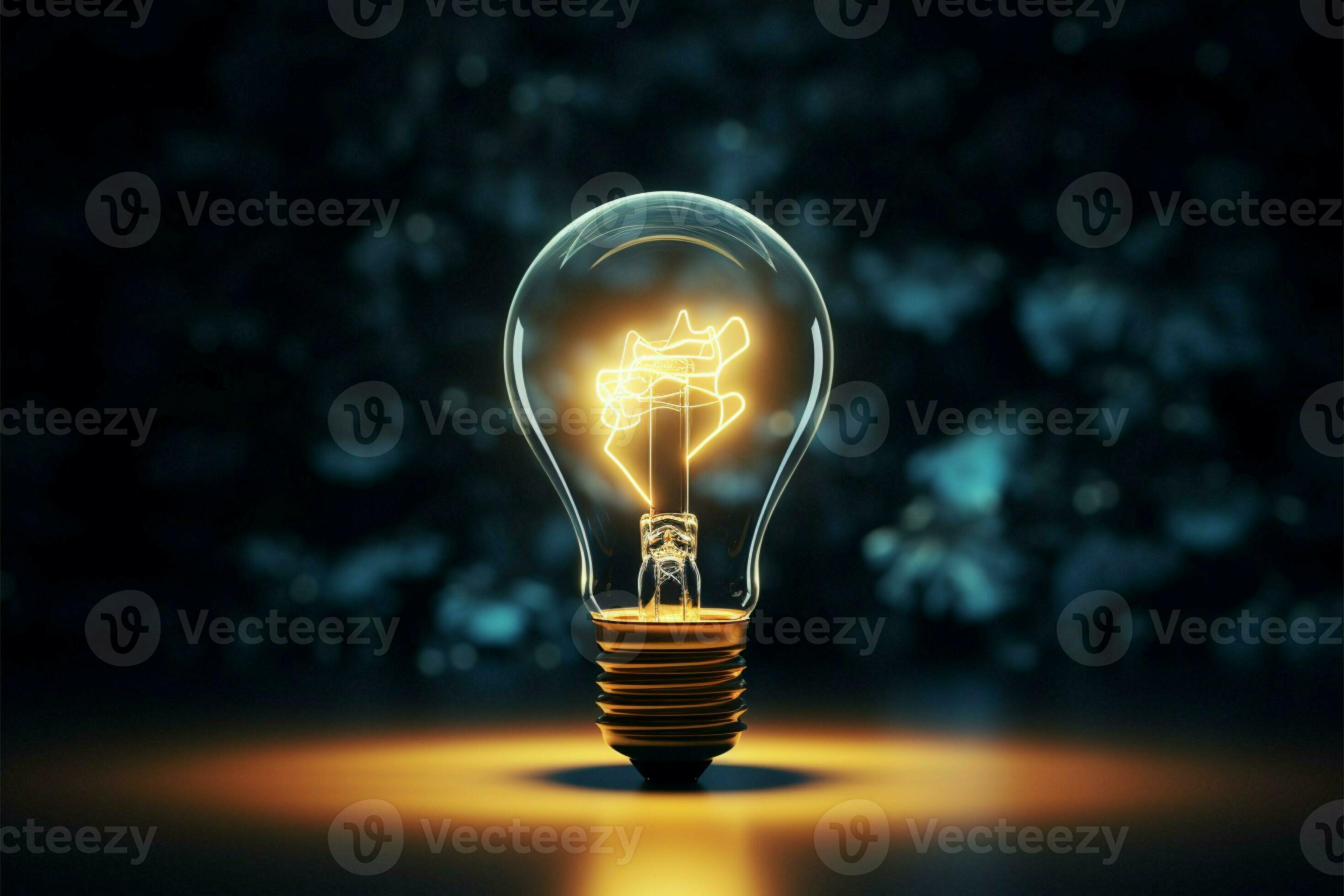 Creative idea illuminated in 3D with a light bulb outline AI Generated ...