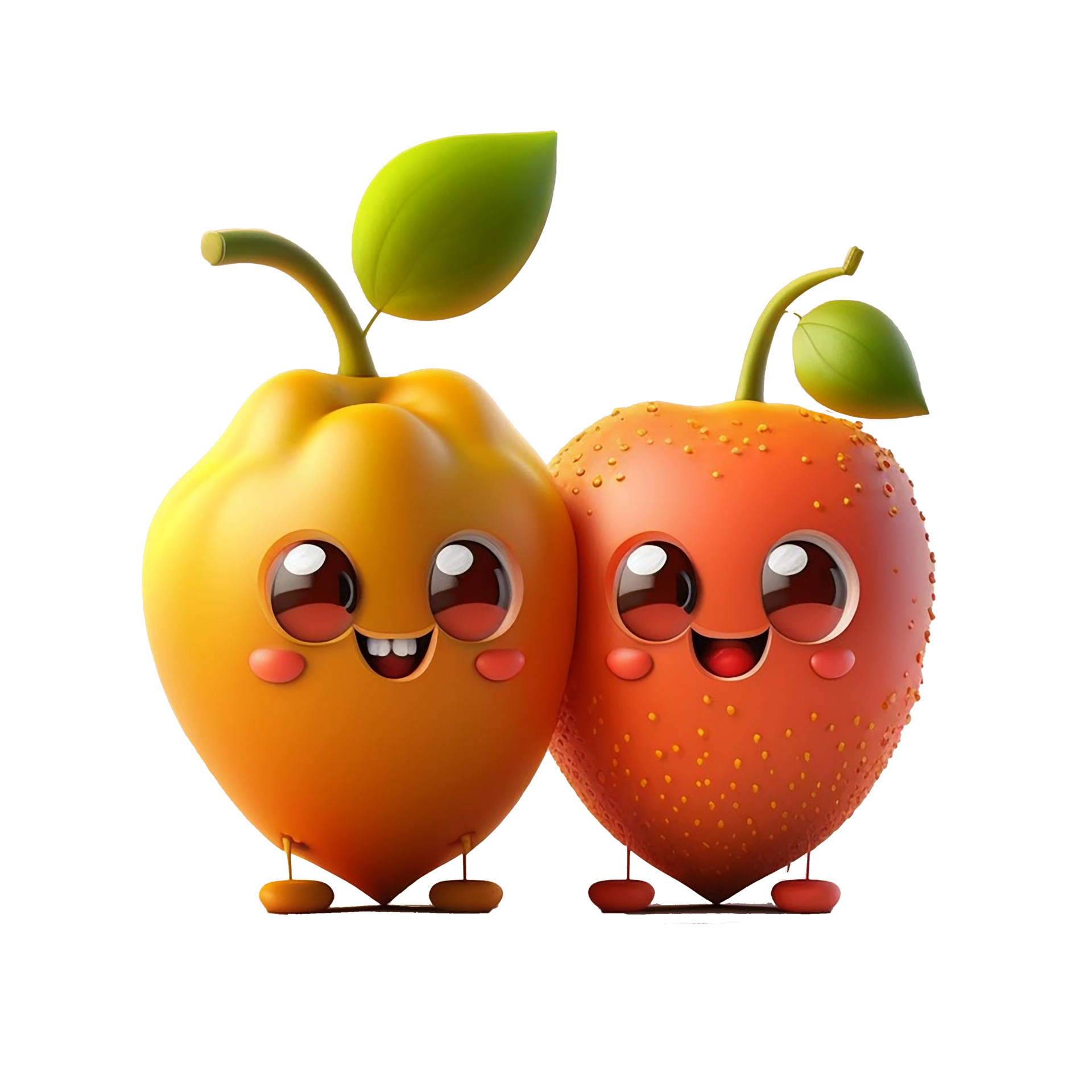 Free fruits png, cute funny fruit vegetable character, cartoon style ...