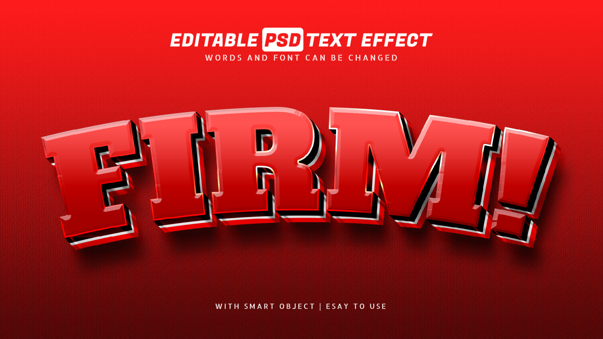Firm red 3d style text effect 28253265 PSD