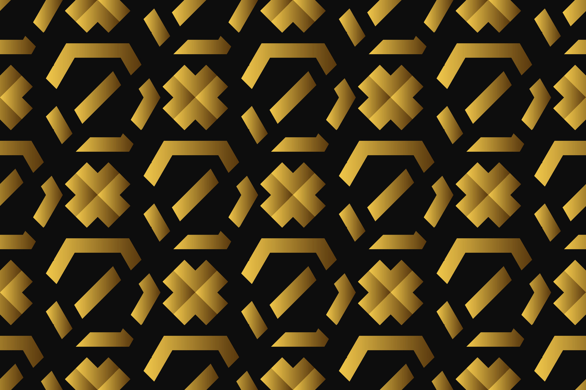 Abstract Geometric Pattern With Lines Rhombuses A Seamless Vector Background Black And Gold
