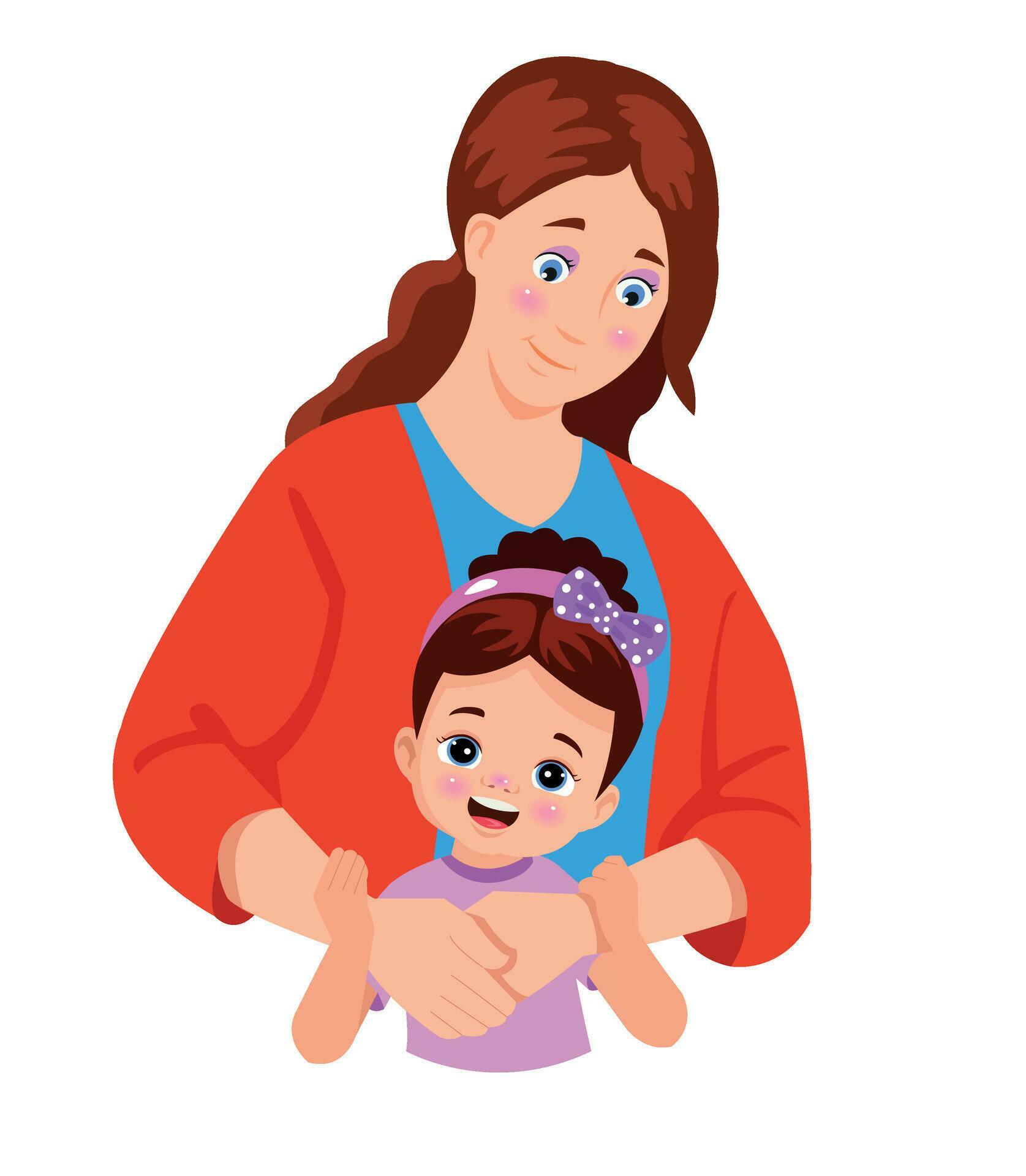 Happy Mother And Daughter 28262755 Vector Art At Vecteezy