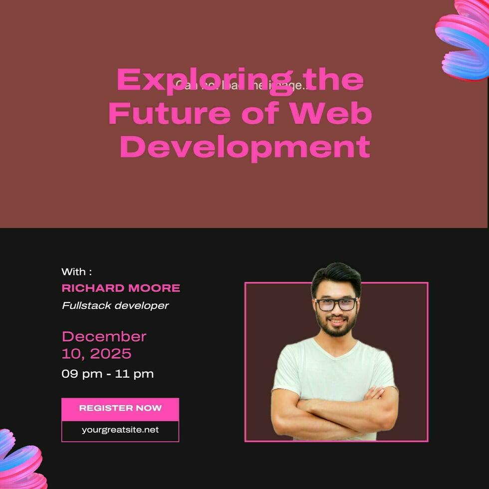 3d black pink modern linkedin post template 28266225 Template