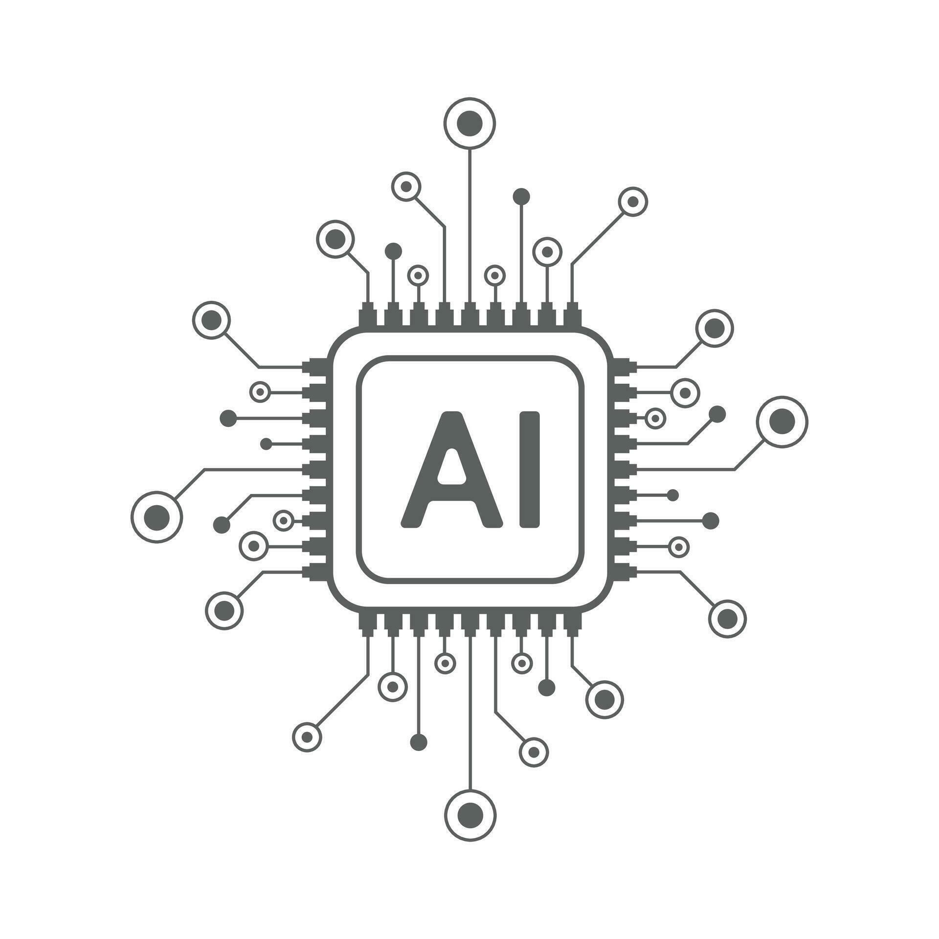 Artificial Intelligence Circuit Line Style Machine Learning Design