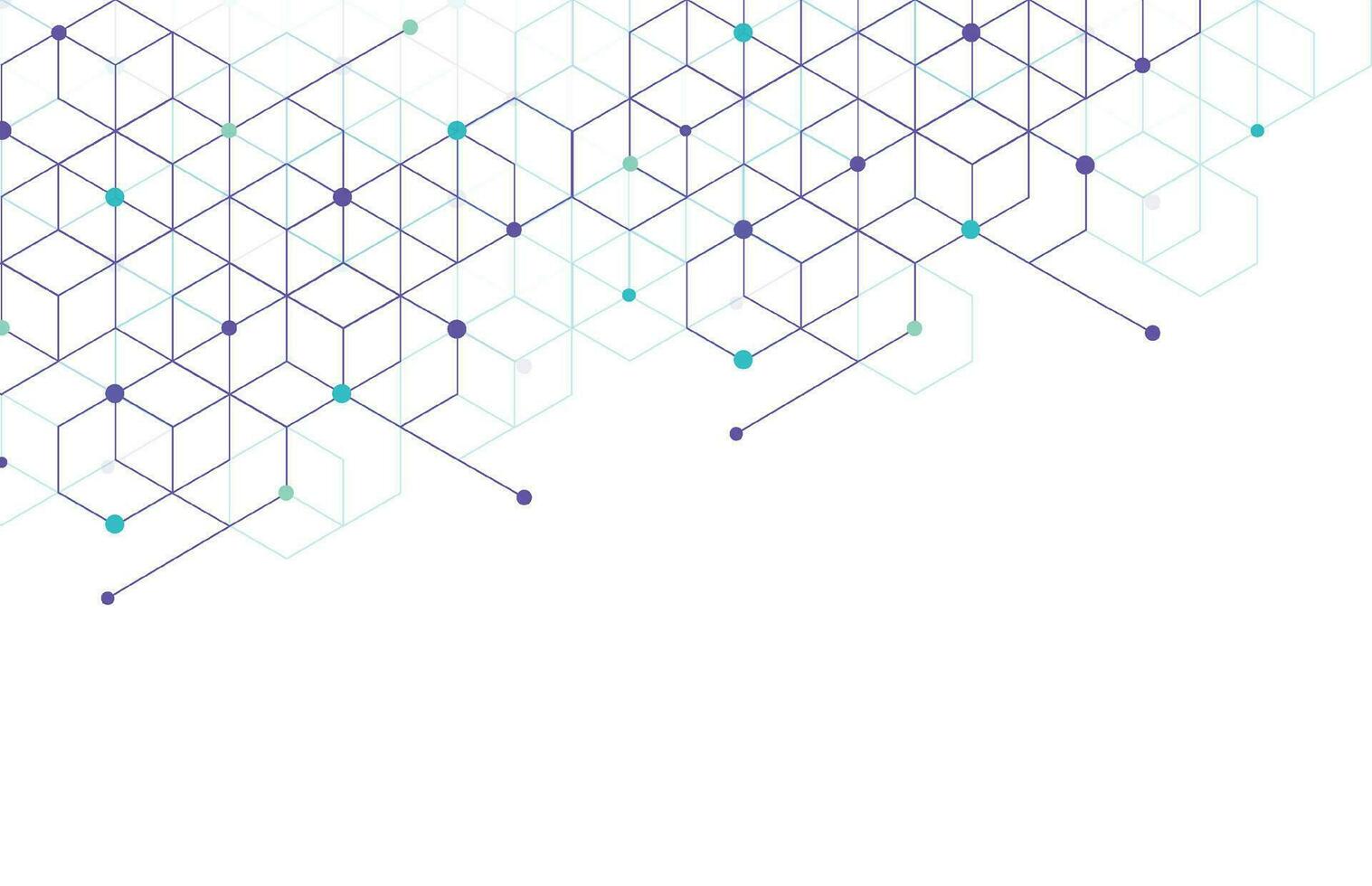 Abstract geometric boxes pattern dot line connection background. Modern technology with square ...