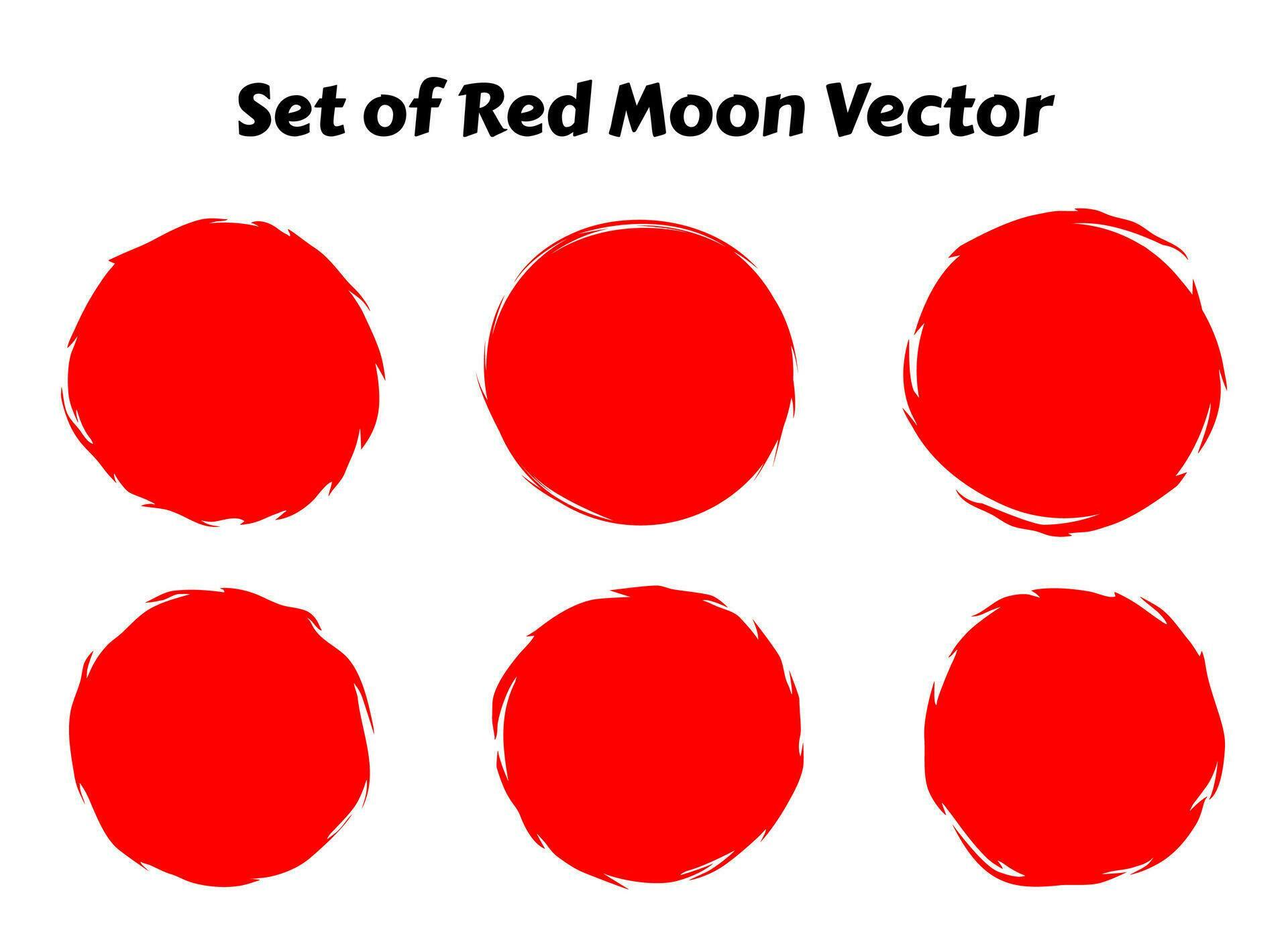 red moon vector illustration. japanese red moon abstract vector. red ...
