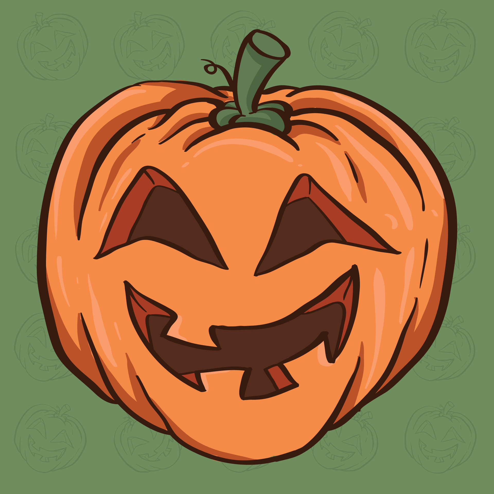 Cute halloween pumpkin head vector illustration. Cute Scary Vector ... Cute halloween pumpkin head vector illustration. Cute Scary Vector ...