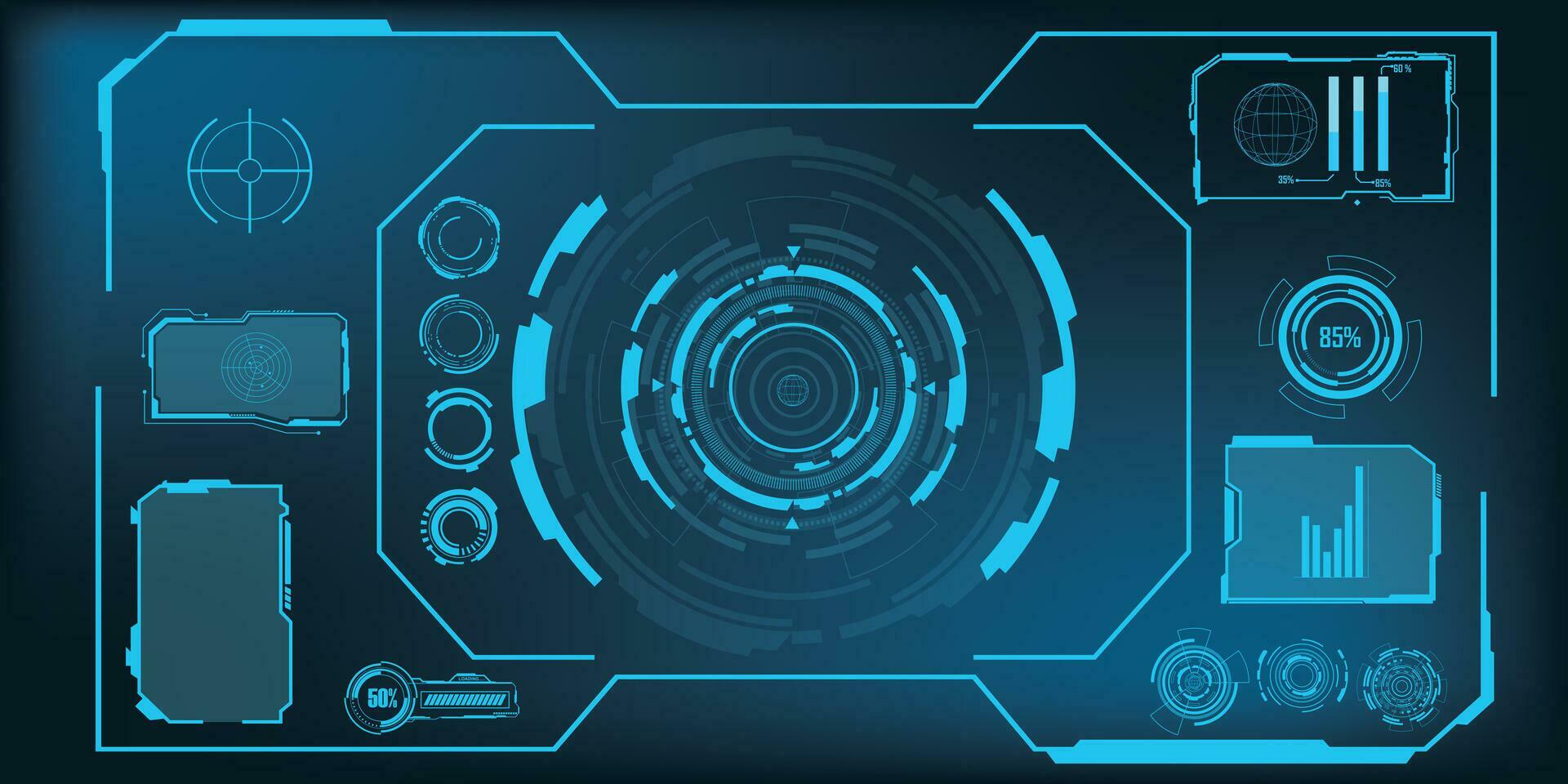 Sci Fi HUD modern futuristic user interface square Frames blocks Set. High tech screen digital ...