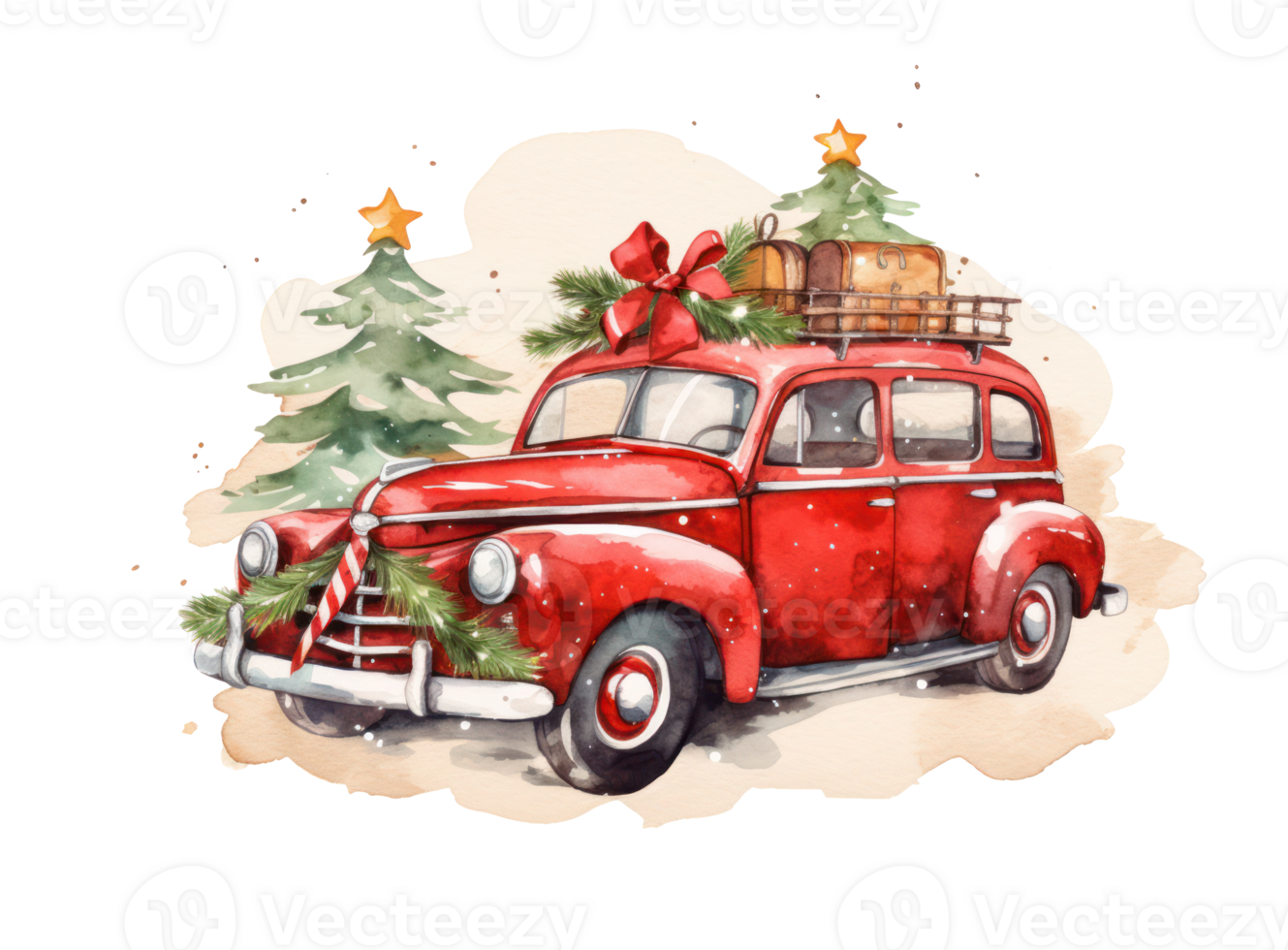 Vintage christmas car 28282988 PNG