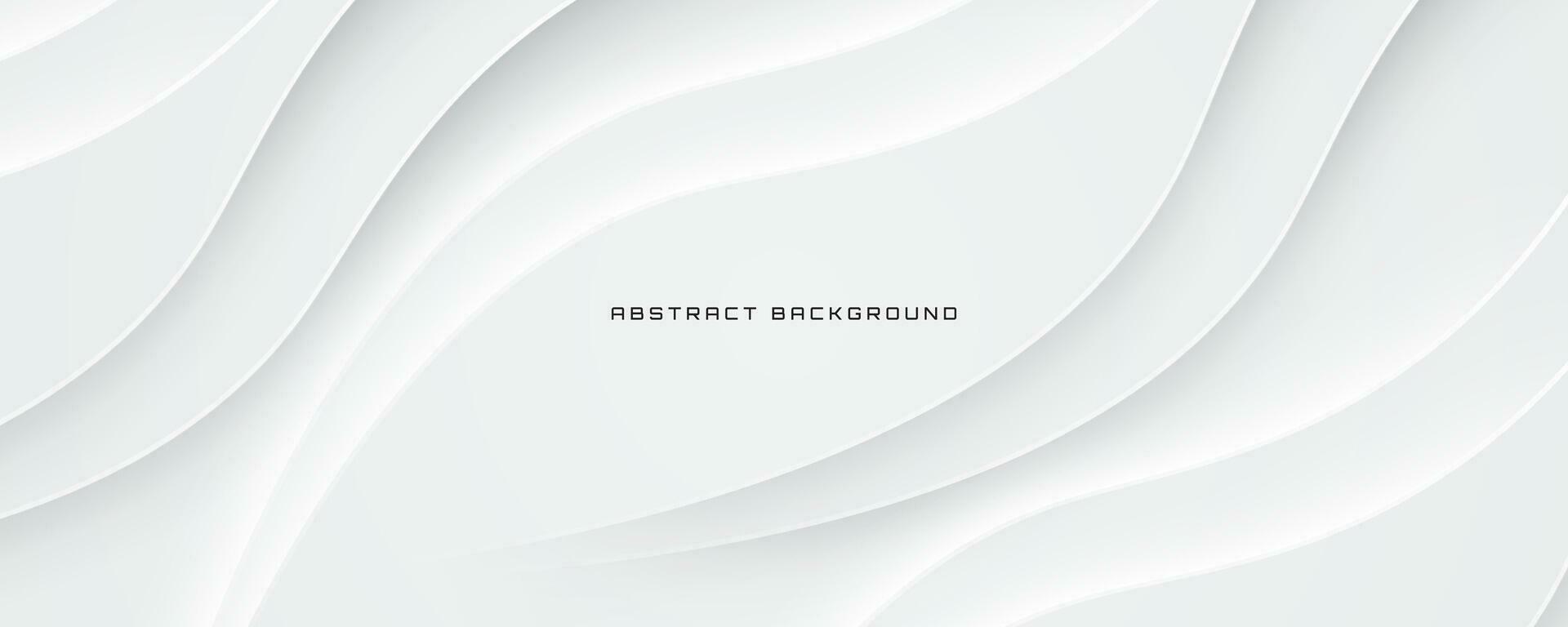 3D white geometric abstract background overlap layer on bright space ...