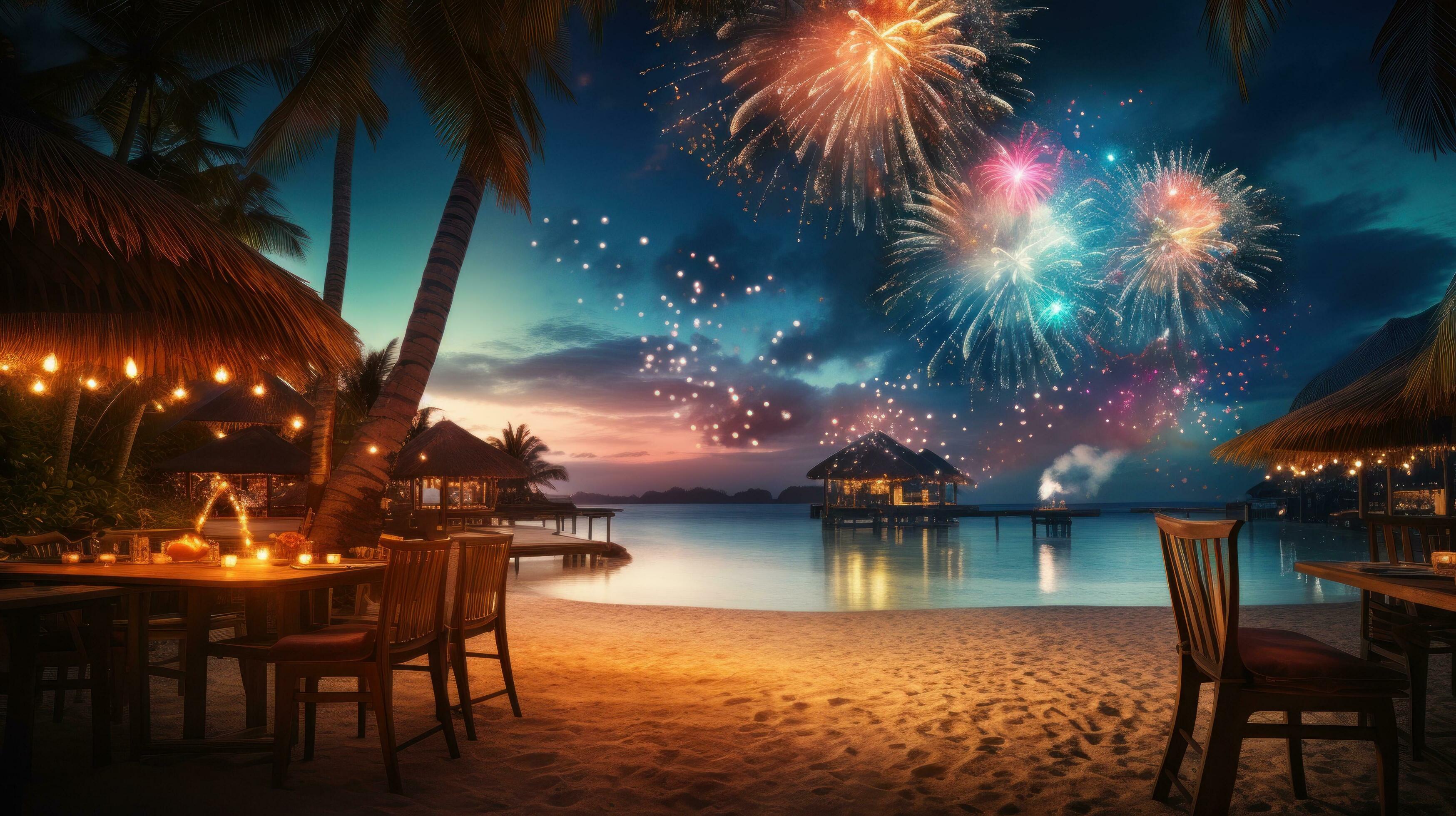 New Year eve in tropical island 28283403 Stock Photo at Vecteezy