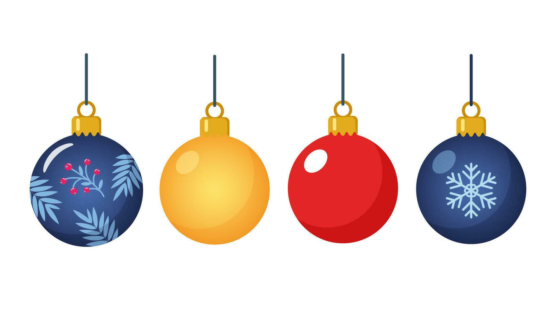 Christmas balls on white background. Christmas Clip Art. Modern baubles ...