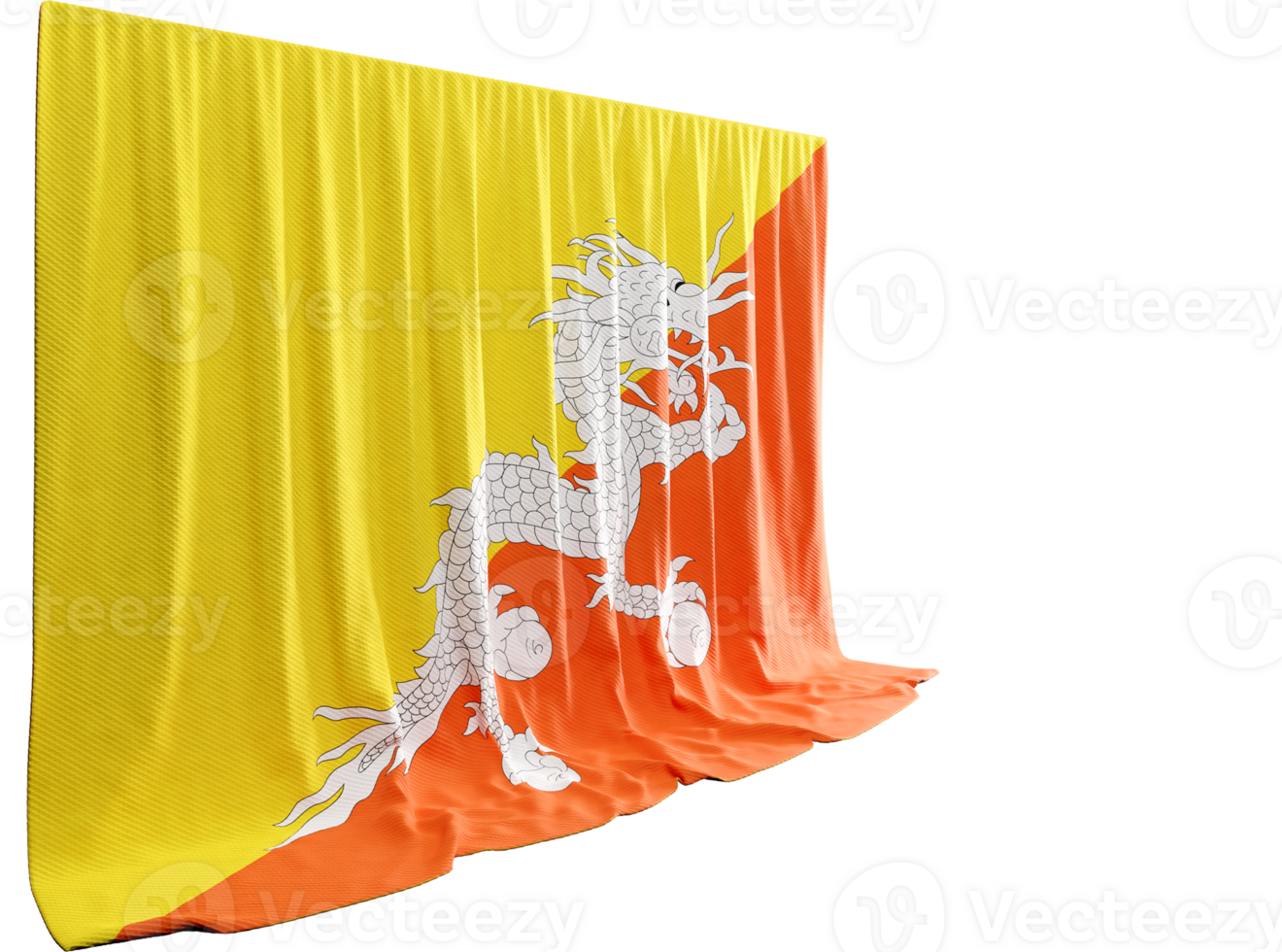 3D rendered flag of bhutan 28284185 PNG