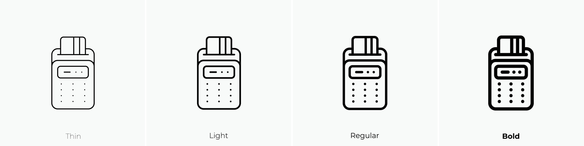 terminal icon. Thin, Light, Regular And Bold style design isolated on ...