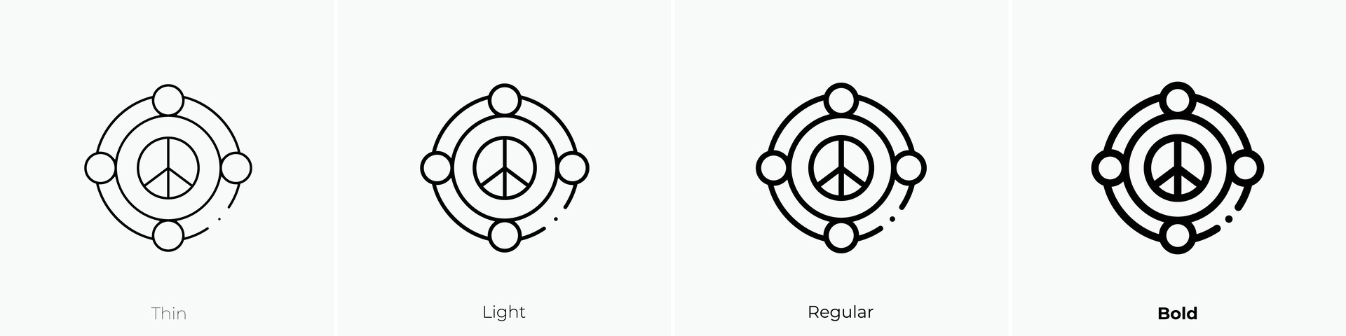 unity icon. Thin, Light, Regular And Bold style design isolated on ...